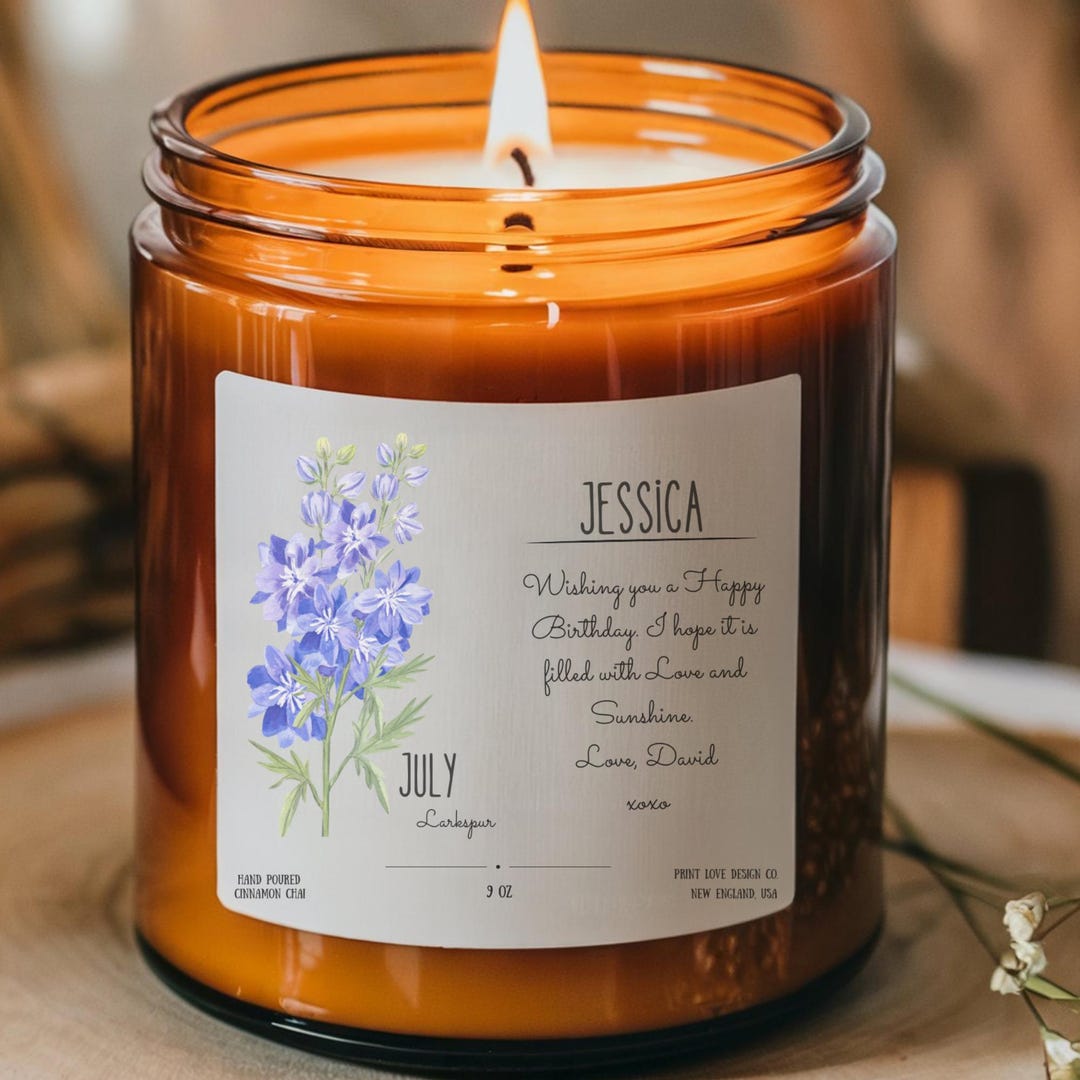 Personalized Birth Flower Candle for Mom,birth Month Gift,custom ...