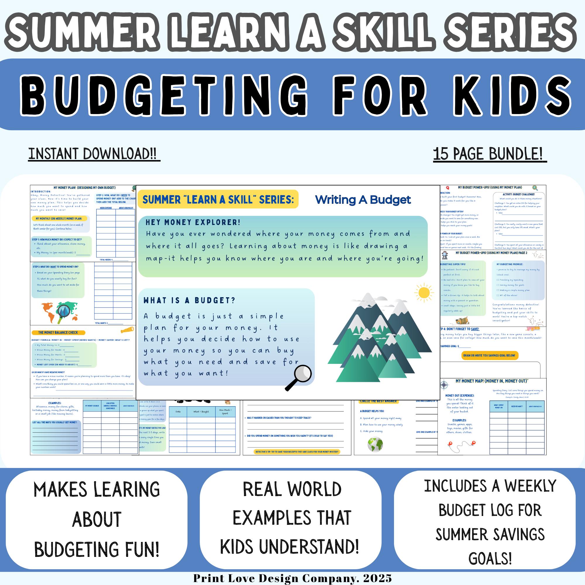 Budget Activity for Kids, Financial Literacy Educational Printable ...