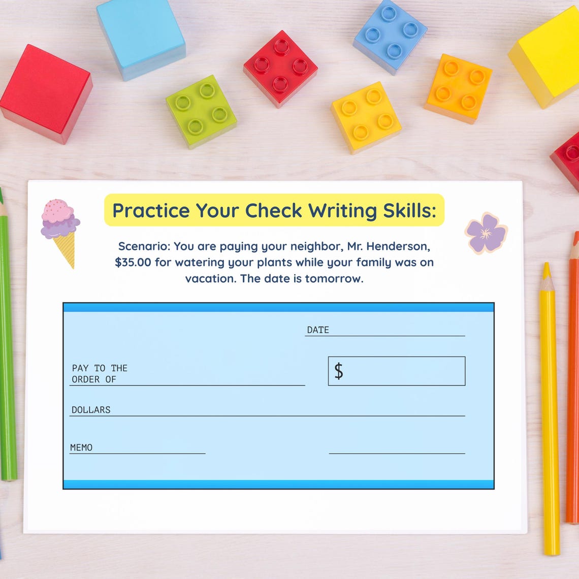 How to Write a Check Printable Activity,middle School Worksheet,kids ...
