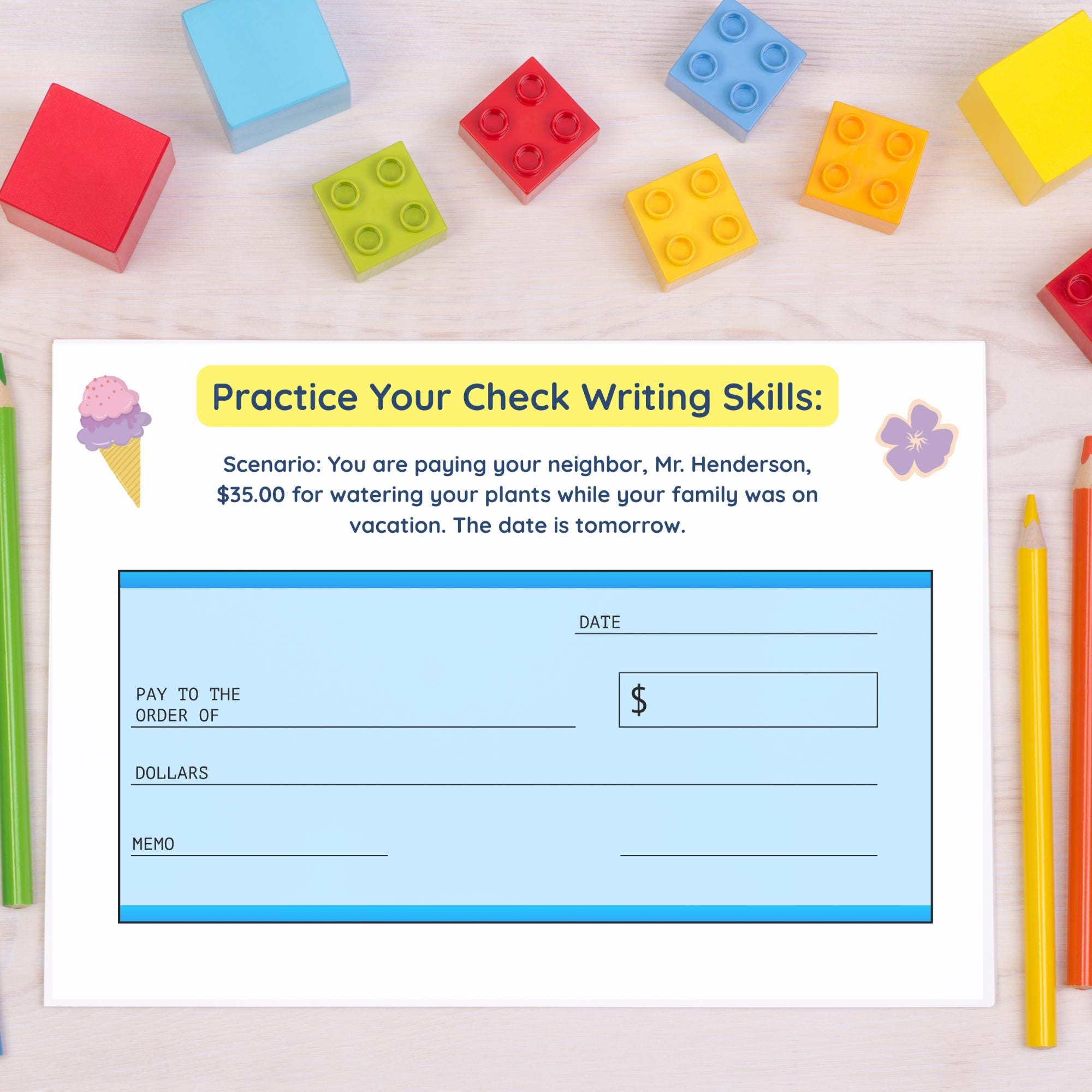 How to Write a Check Printable Activity,middle School Worksheet,kids ...