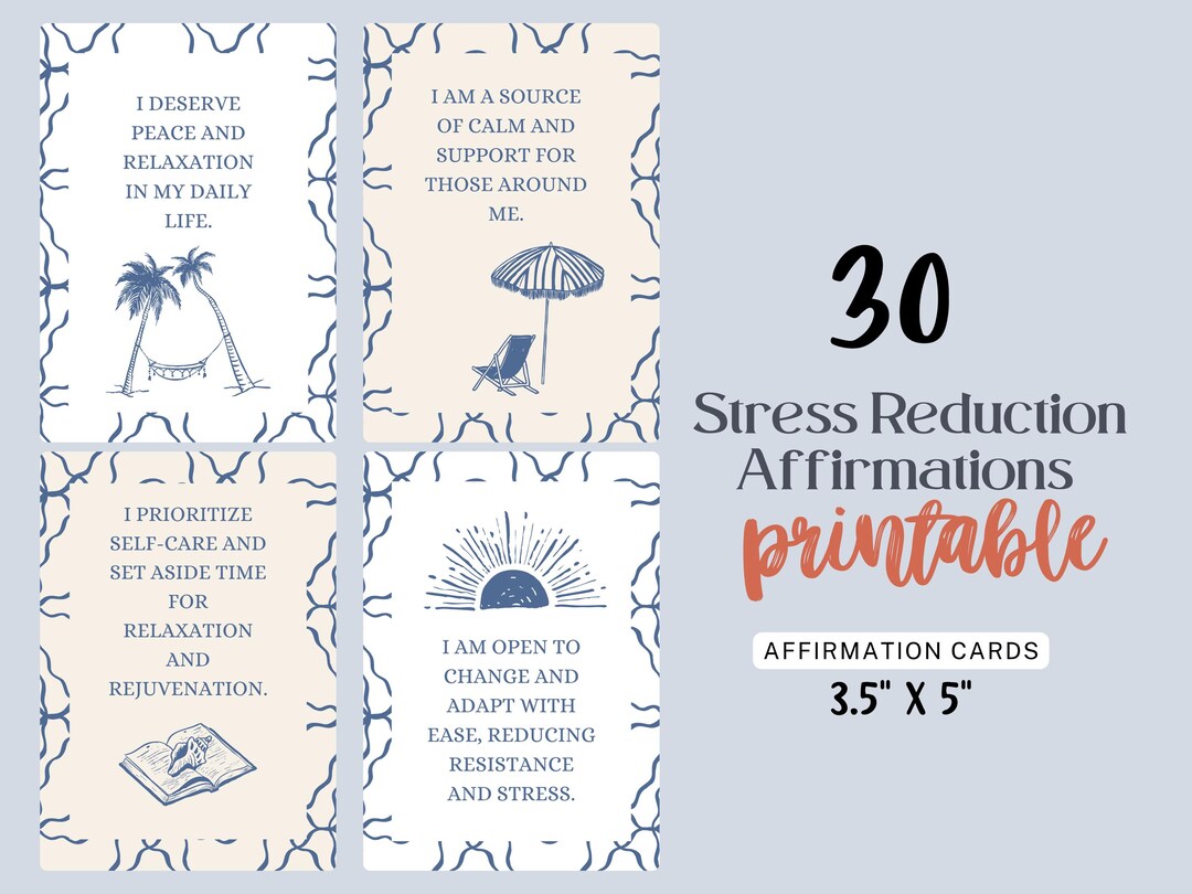 Stress Reduction Affirmation Cards, Daily Affirmation Cards, Helpful ...