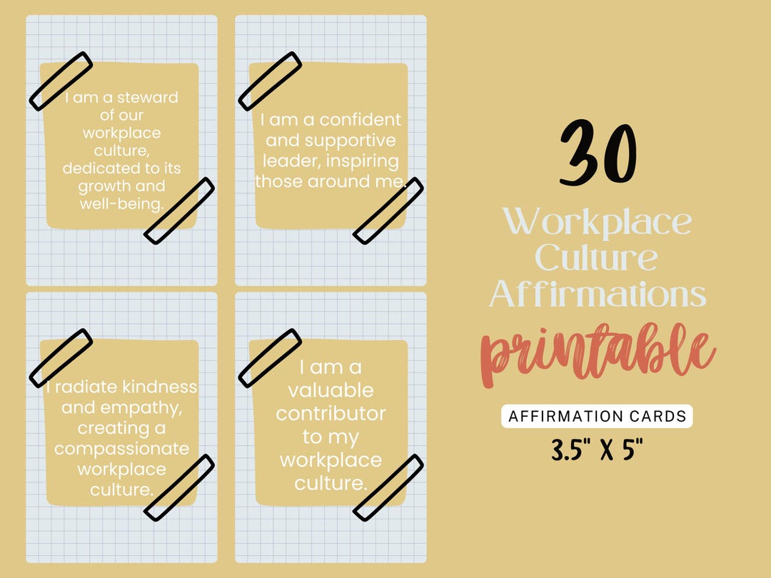 Workplace Affirmation Cards: Printable Positive Affirmations (PDF ...