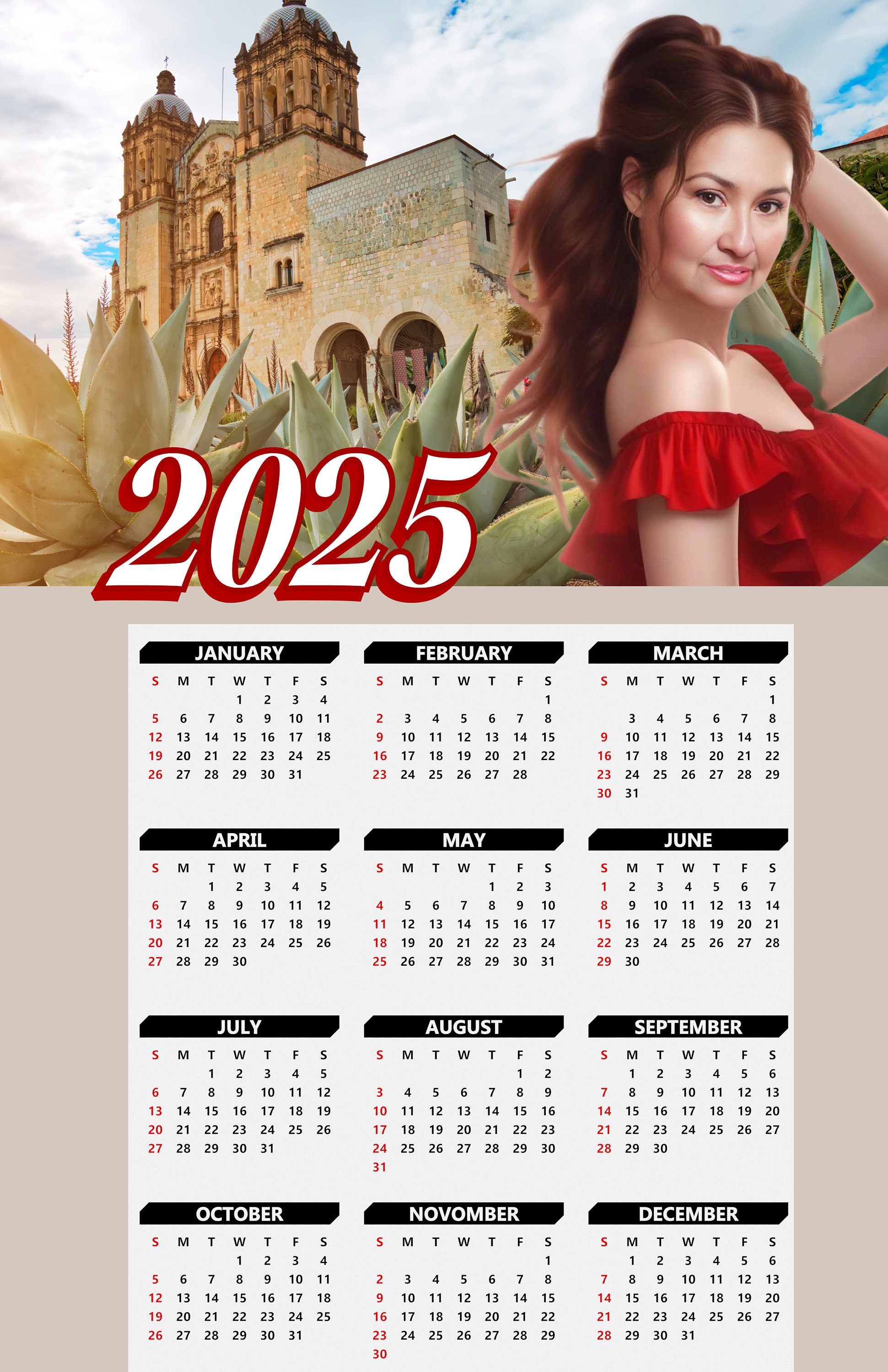 Personalized Photo Calendar / Vintage Mexican / Old Western Movie ...