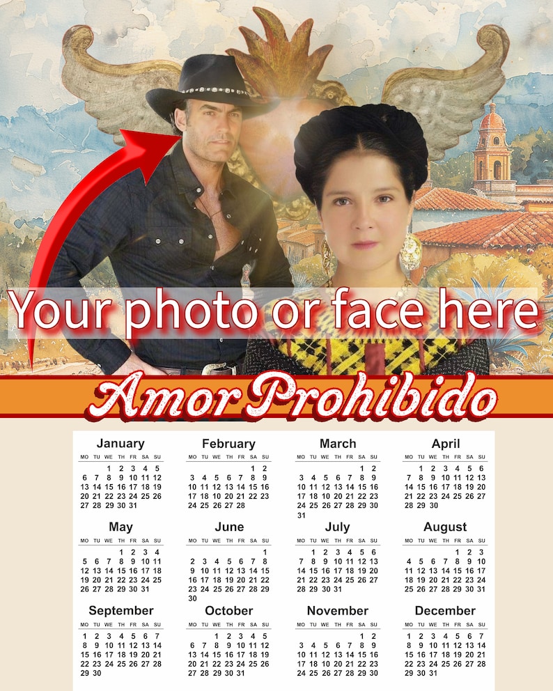 Personalized Photo Calendar / Vintage Mexican / Old Western Movie ...