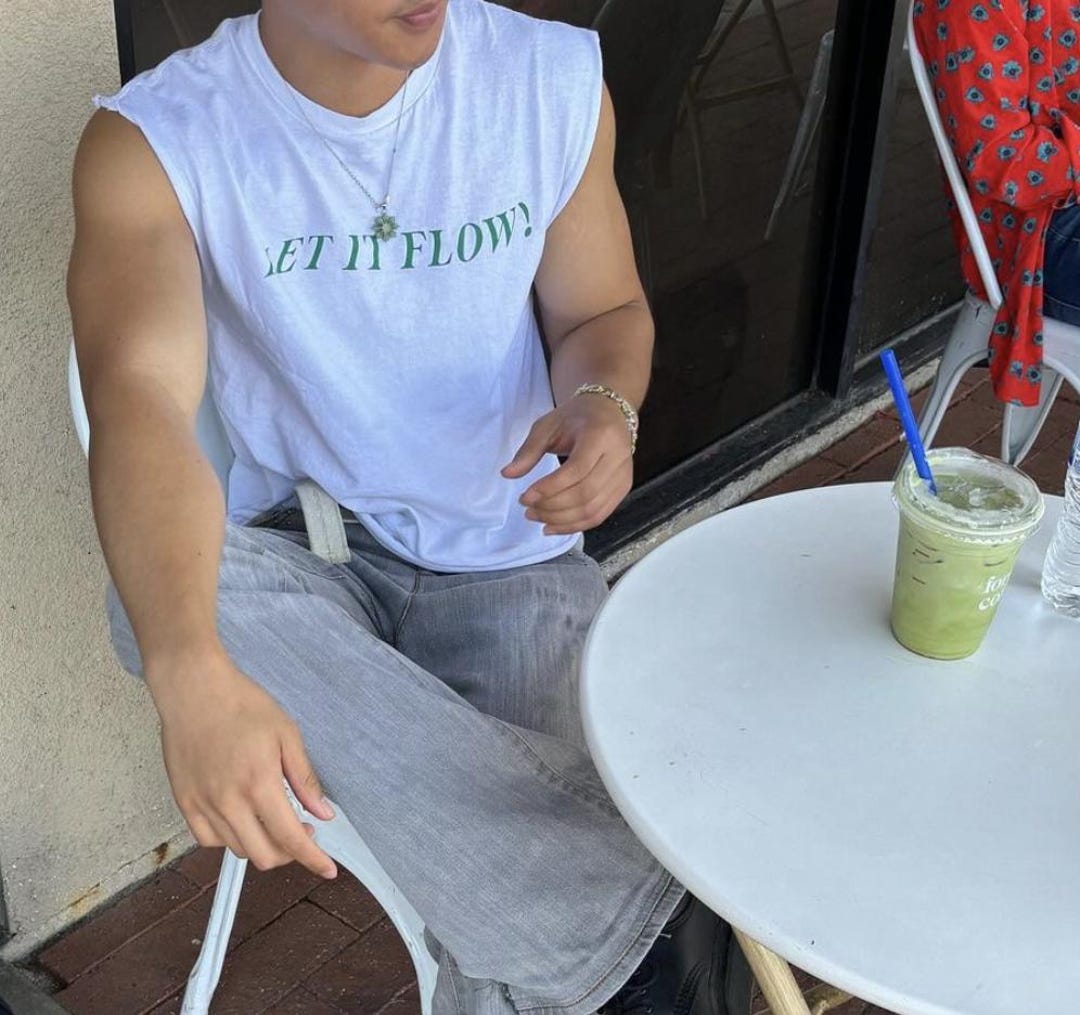 Let It Flow Tee , Cut off Sleeves, Vintage, Aesthetic, Trendy - Etsy