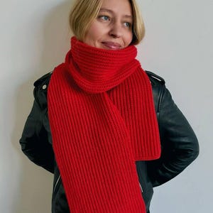 Red Merino Scarf - Etsy