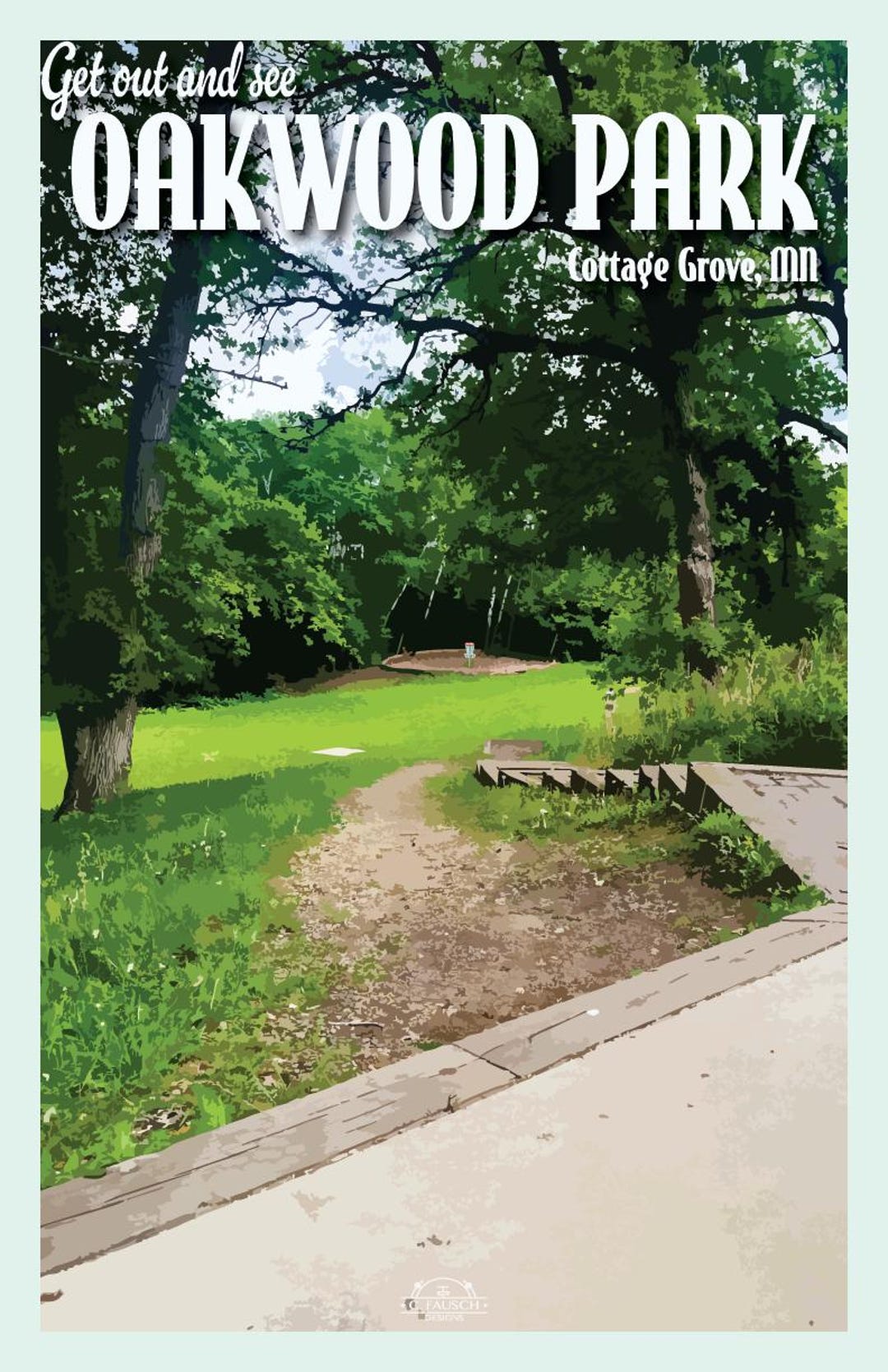 Oakwood Park Disc Golf Poster - Etsy