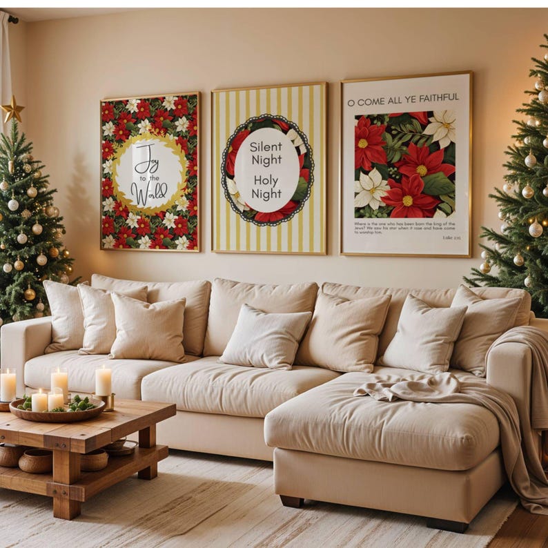 Christmas Bible Verse Wall Art Set of 9 Digital Prints in Multiple ...