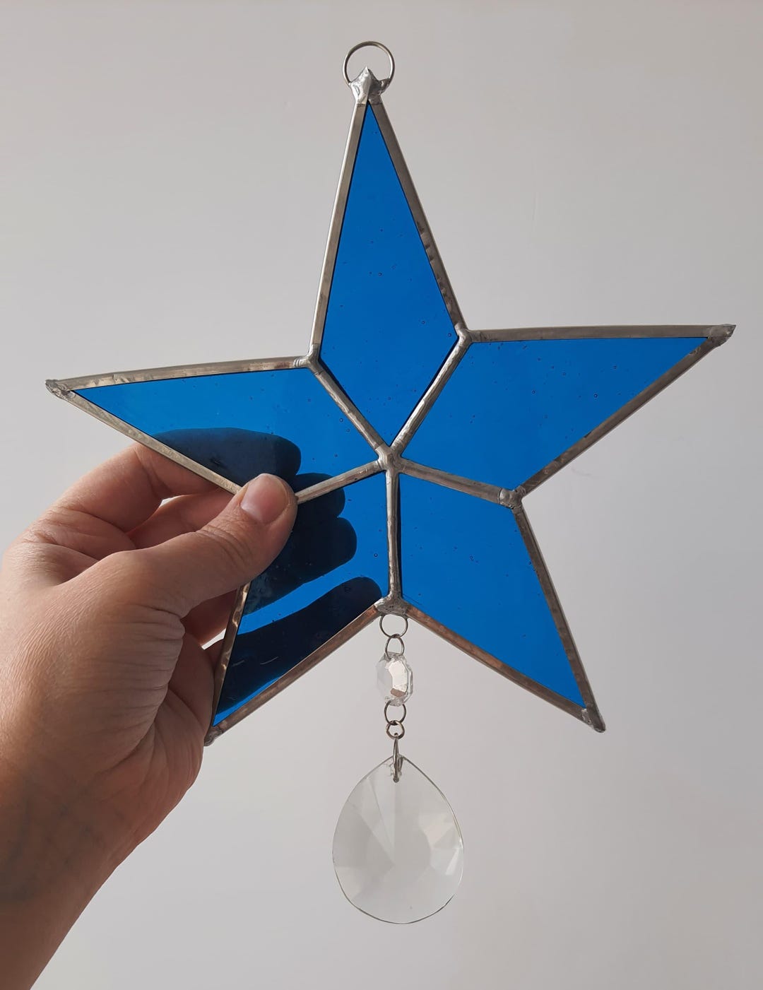 Stained Glass Blue Star Suncatcher - Etsy