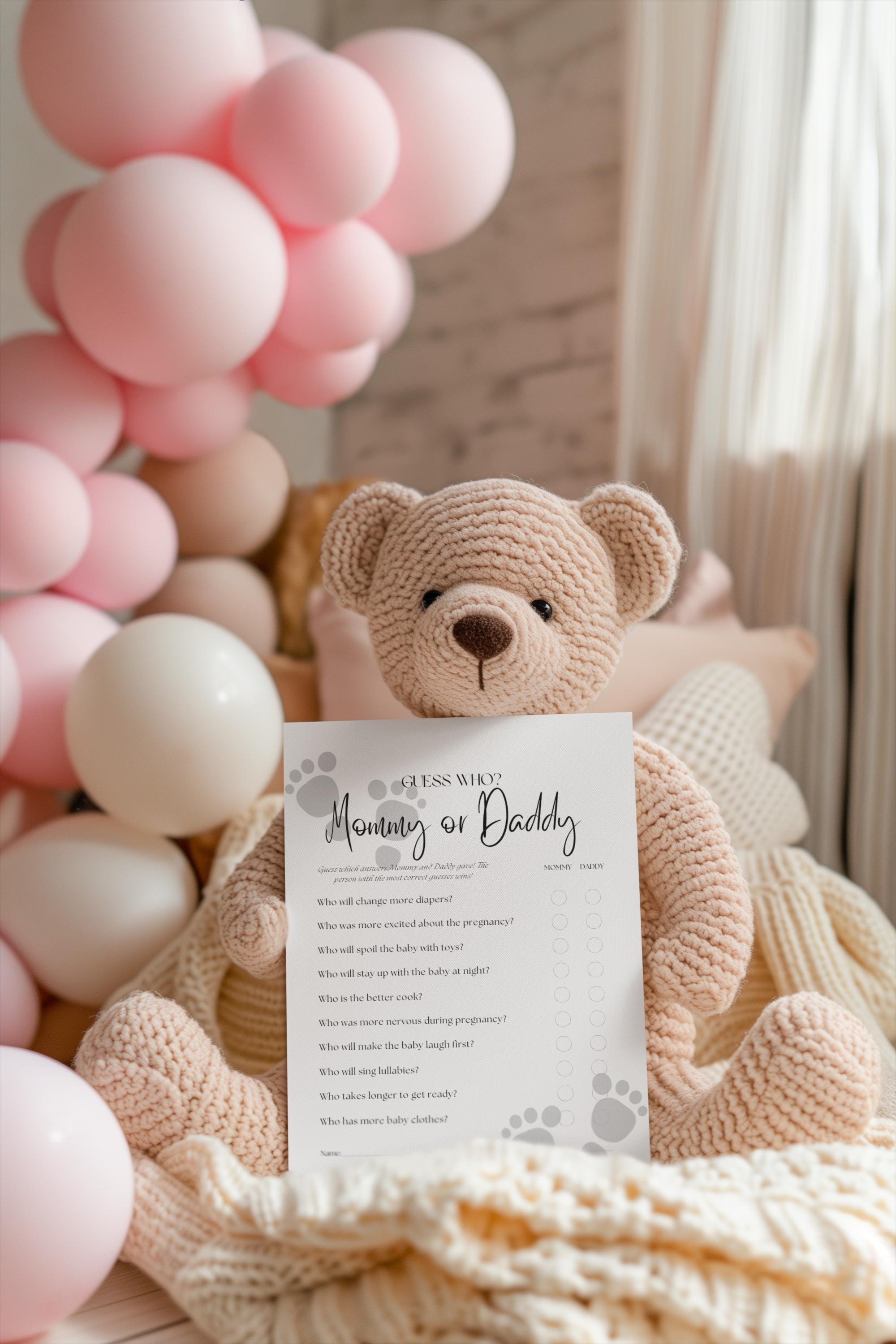 Simple Guess Who Mommy or Daddy Game Canva Editable & Printable Baby ...