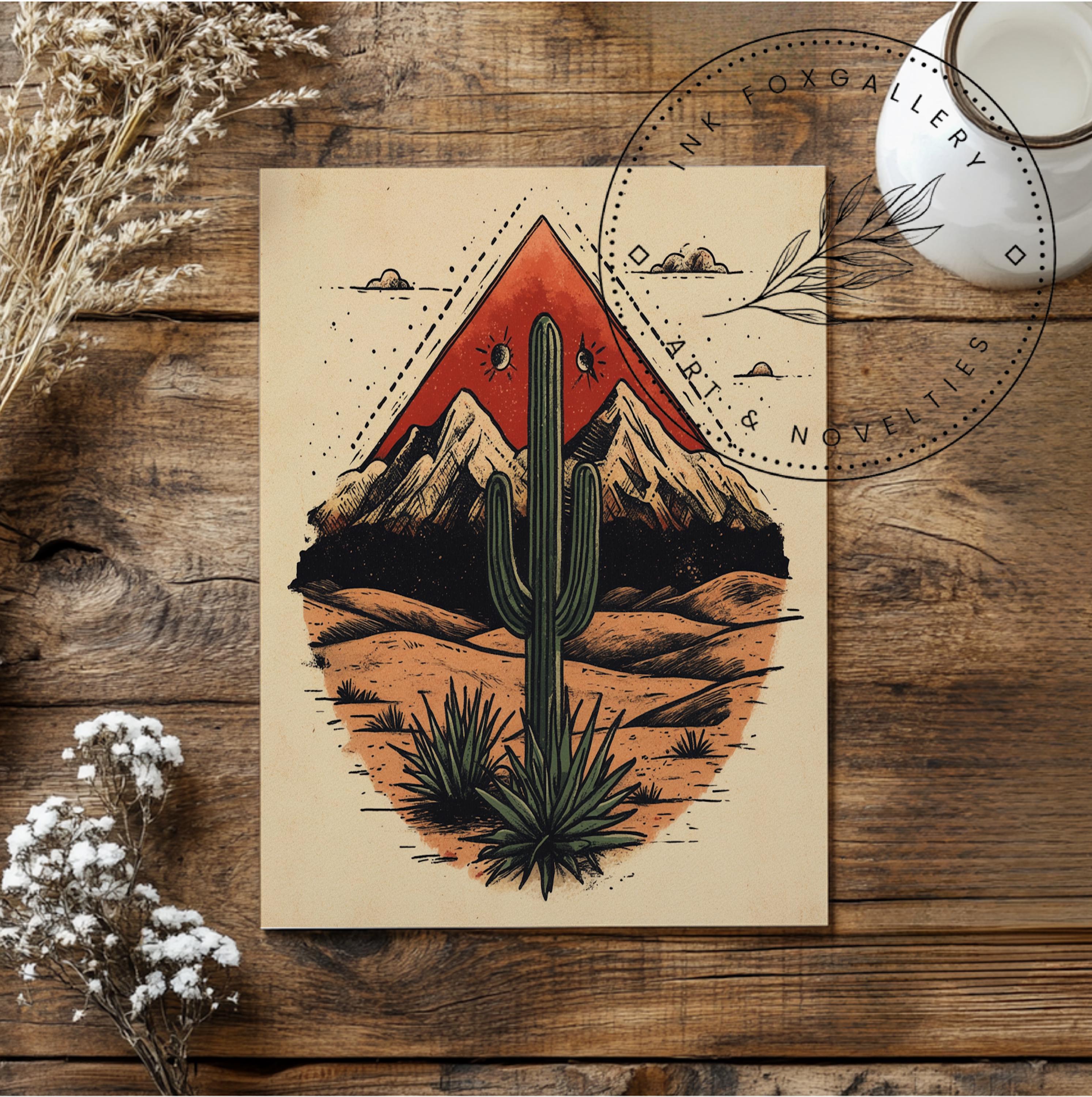 Vintage Western Fine Art Print & Wild West Art Print- Desert Artwork ...