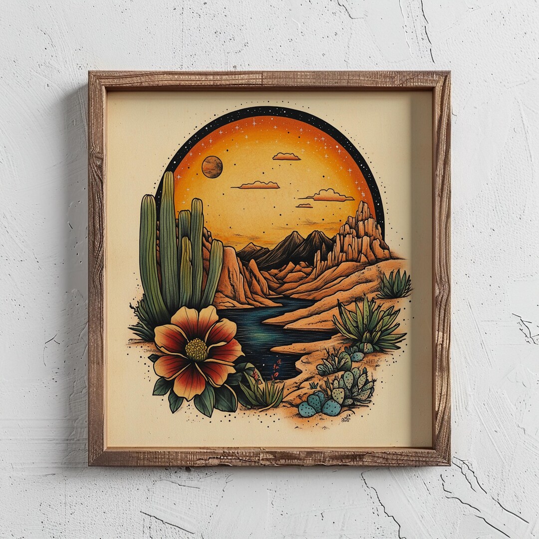 Vintage Western Fine Art Print & Wild West Art Print- Desert Artwork ...
