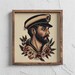 Old-school Sailor Jerry Nautical Captain Portrait – Vintage Tattoo ...