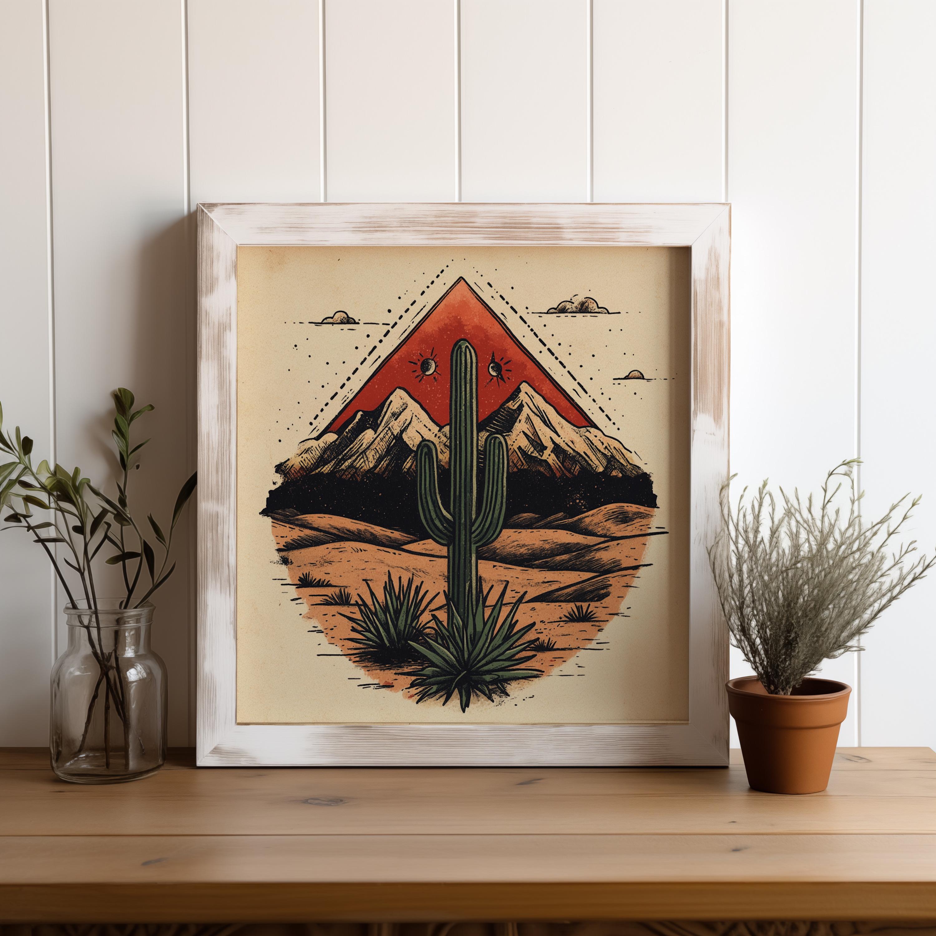 Vintage Western Fine Art Print & Wild West Art Print- Desert Artwork ...