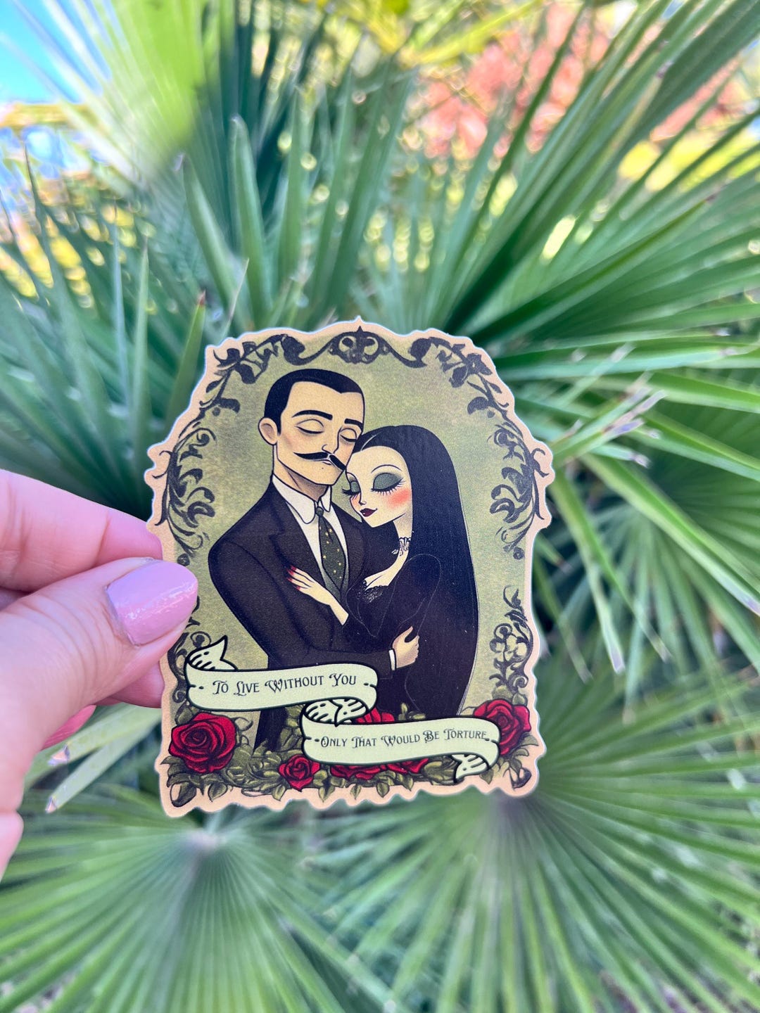 Couple Art Sticker - Vintage Love & Classic Goth Portrait Artwork - Ink ...
