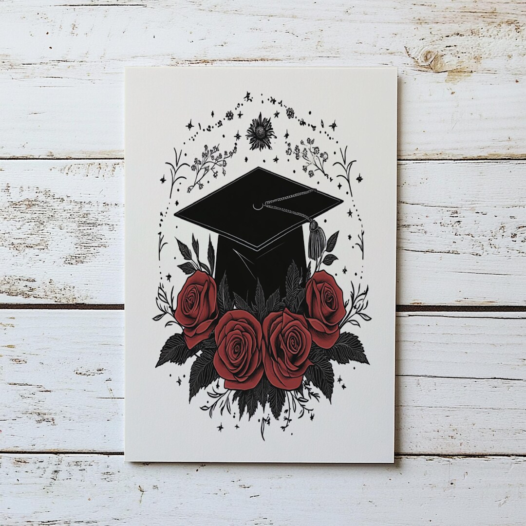 Graduation Unique Goth Greeting Card -vintage Retro Personalize Custom ...