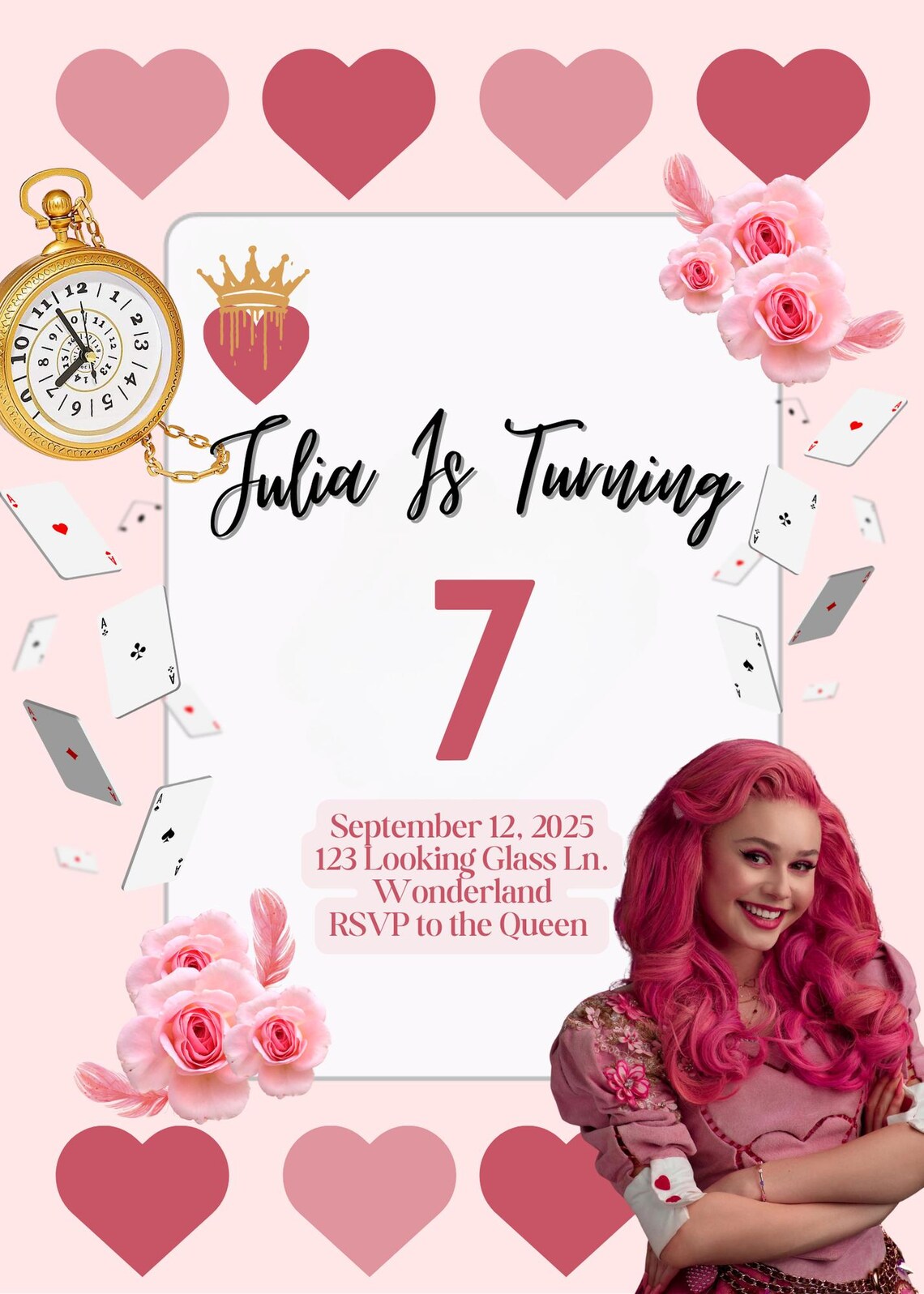 Bridget Rise of Red Digital Invitation Template - Etsy