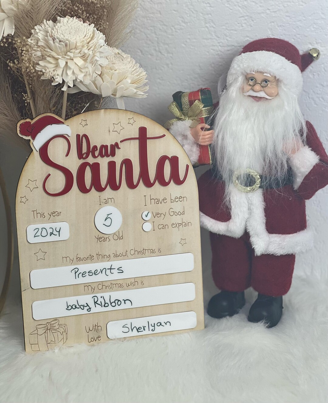 Dear Santa Sign / Santa Letter / Santa Sign / Christmas Wood Sign / Dry ...