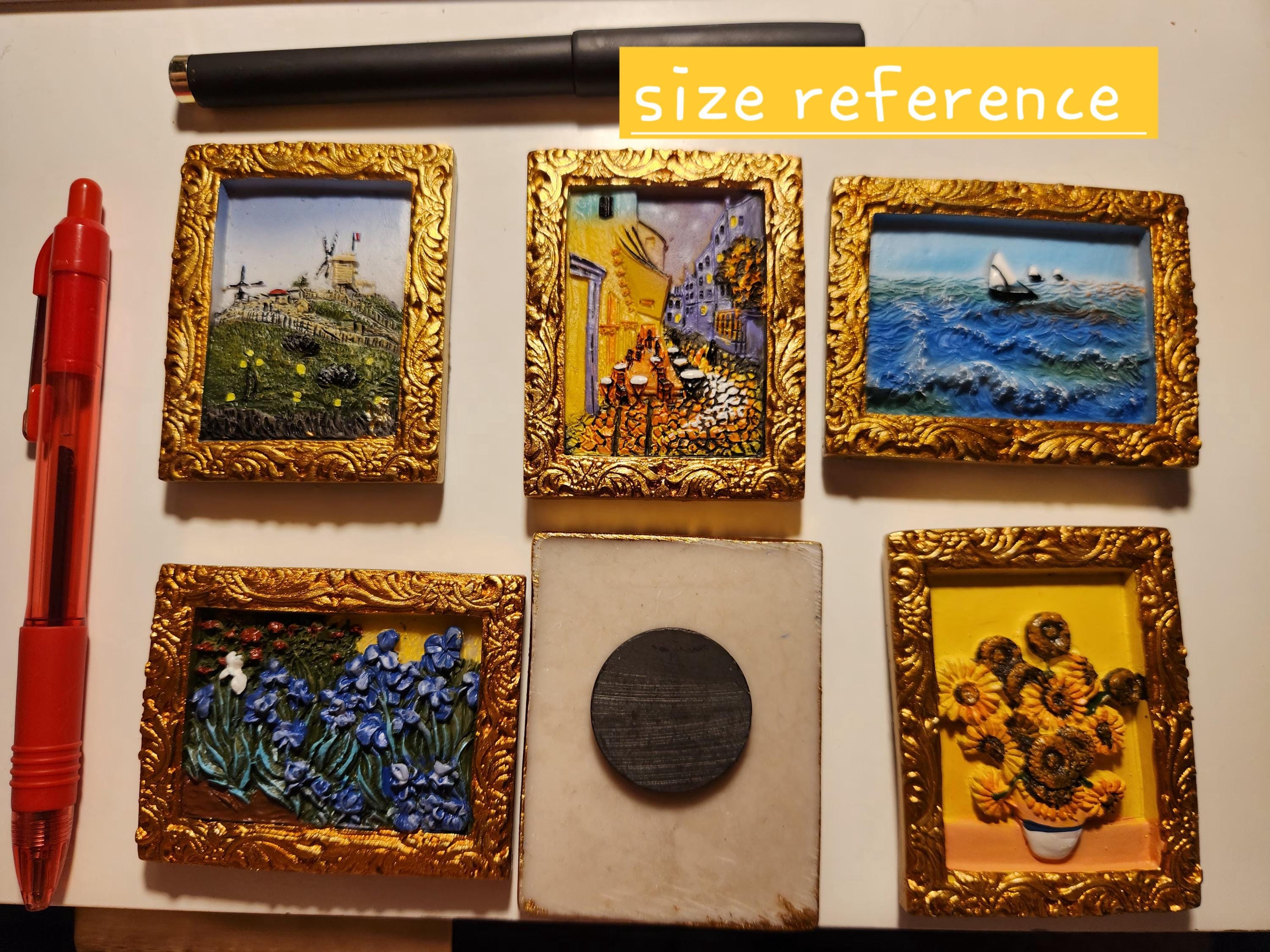 Van Gogh Wall Art Refrigerator Magnet Vintage Style Home Decor Set of 6 ...