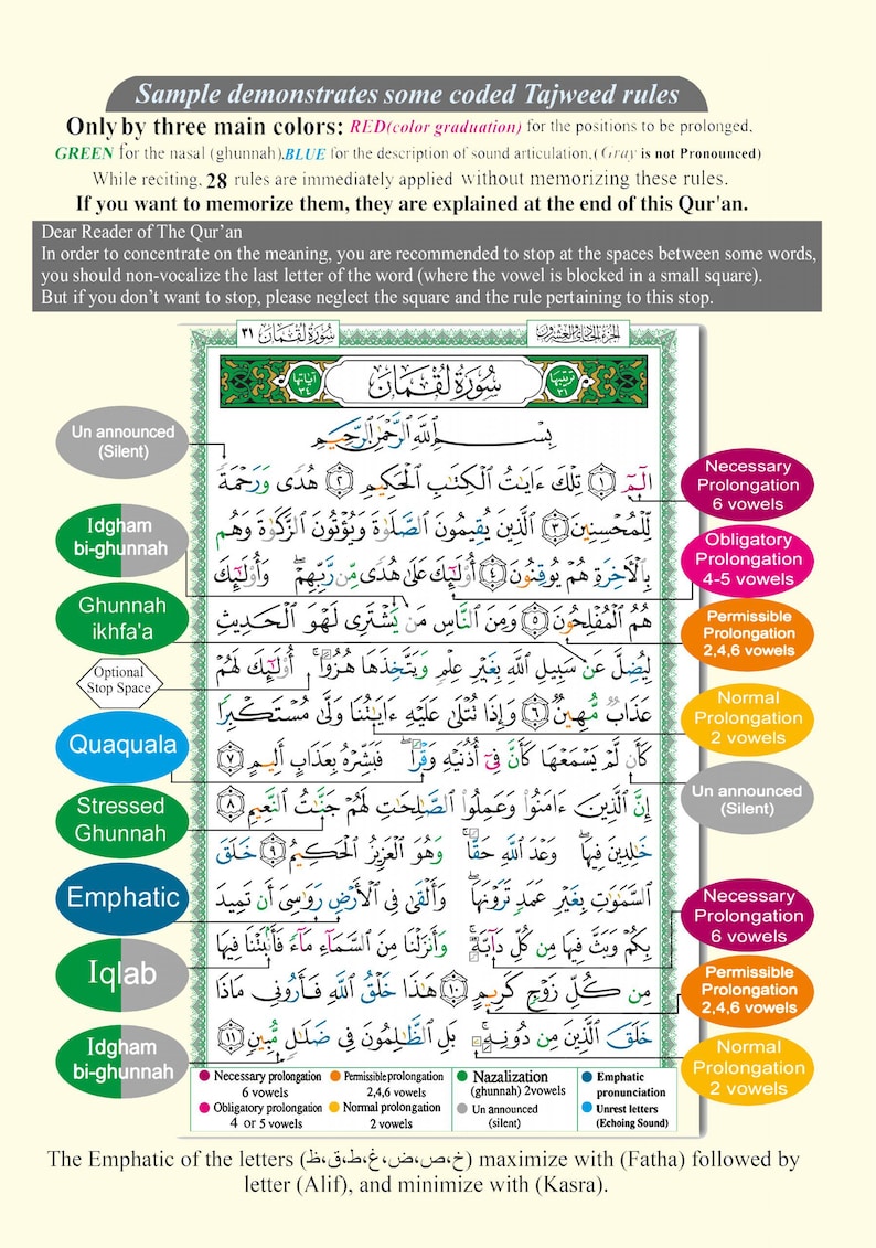 Tajweed Quran With Translation of Meanings and Transliteration in ...