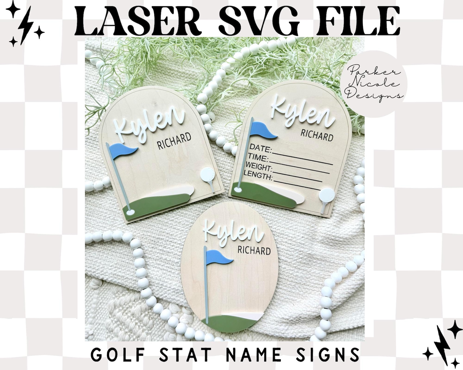 Golf Baby Stat Name Sign, Baby Name Sign, Hospital Crib Name Sign, Stat ...