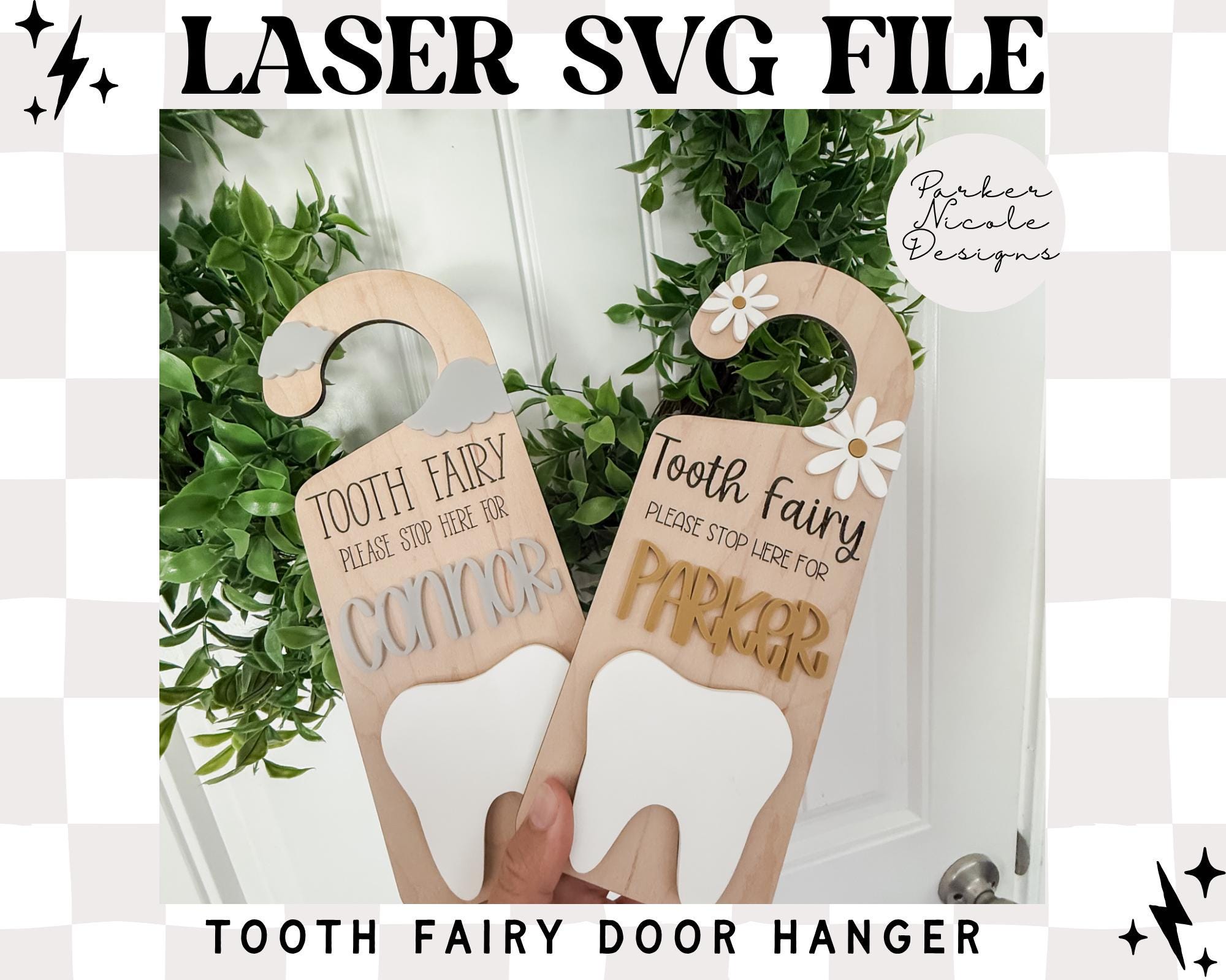 Tooth Fairy Door Hanger, Kids Tooth Fairy SVG File, Tooth Fairy SVG ...