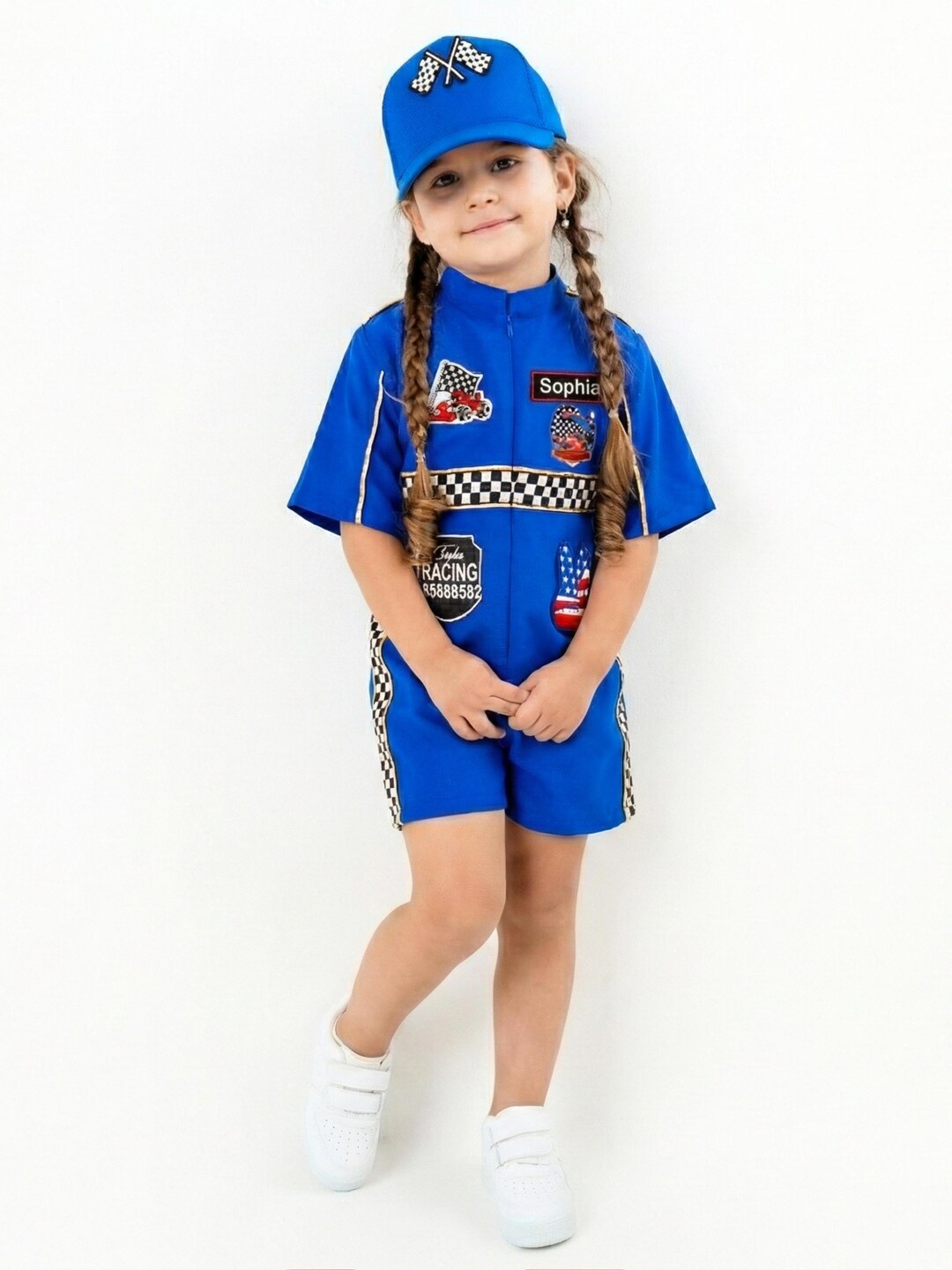 Blue Racing Costume Jumpsuit Boys, Royal Blue Race Car Driver Suit ...