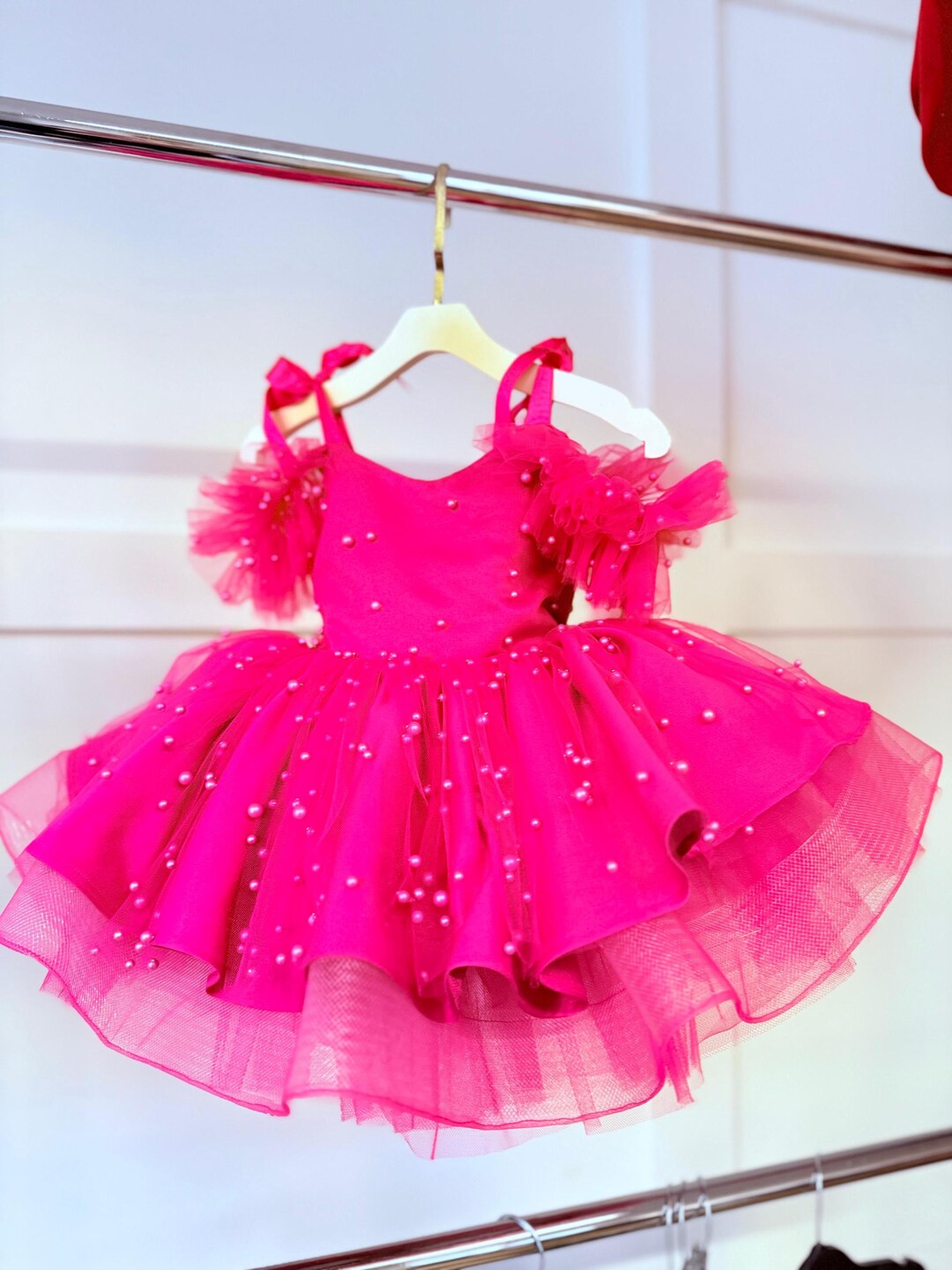 Outlet - Hot Pink Fuchsia Baby Girl Dress, Fuchsia Flower Girl Dress ...
