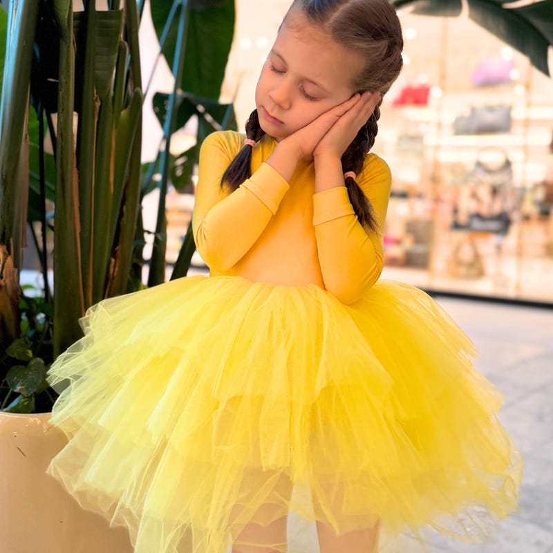 Neon Yellow Girls Dress - Etsy