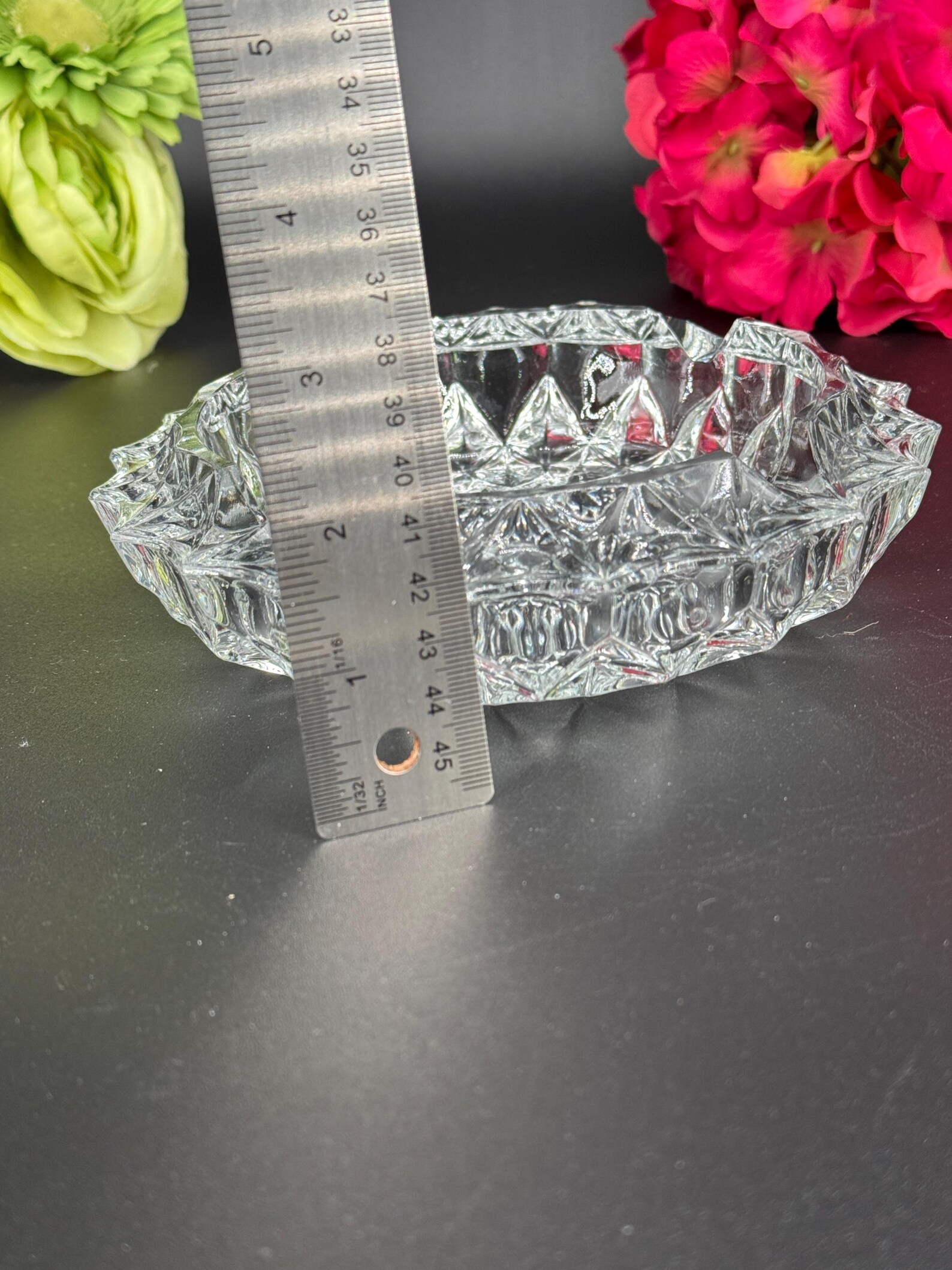 Vintage Diamond Point Crystal Glass Ashtray Repurpose as Candy, Relish ...