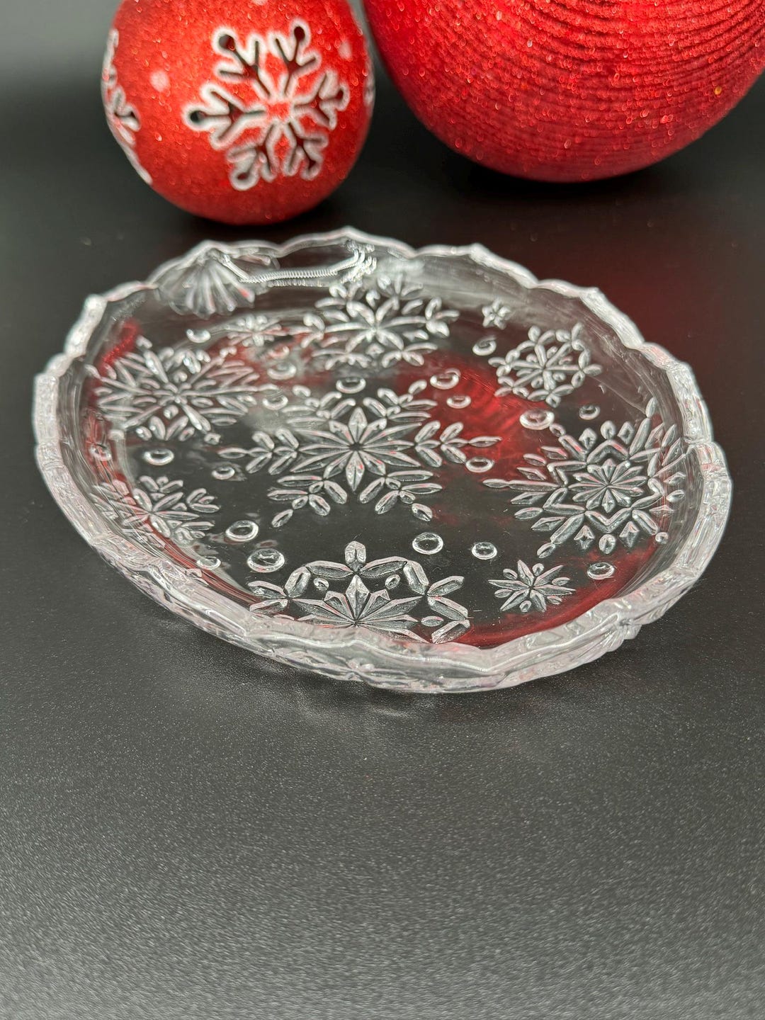 Vintage Mikasa Crystal Oval Sweet Dish Desert Serving Snowflake Plate ...