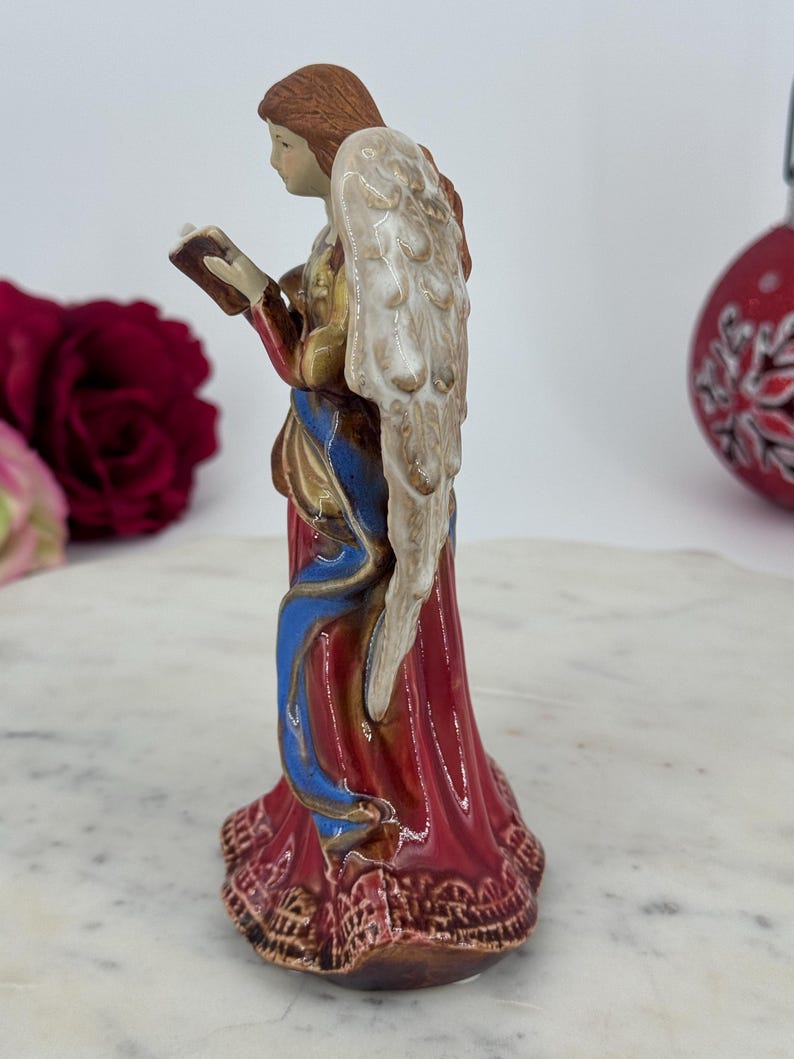 Vintage Tii Collection Angel Figurine – Porcelain Angel in Red Dress ...