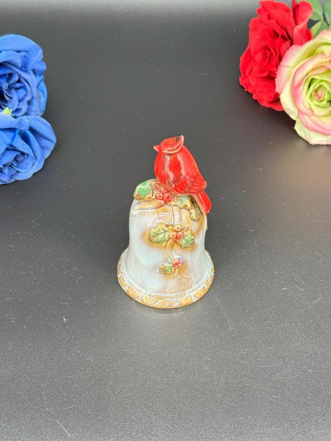 Vintage Red Cardinal Ceramic Bell – Hand-painted Christmas Décor - Etsy