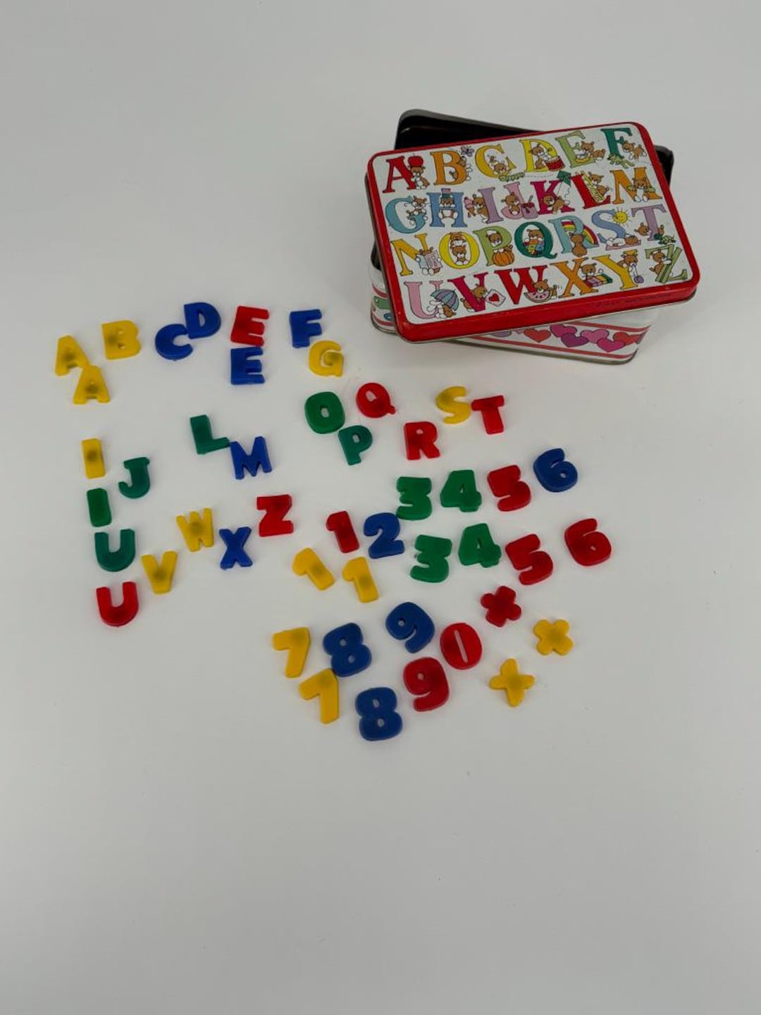 Magnetic Plastic Alphabet Toy Set Storage Tin and Letters - Etsy
