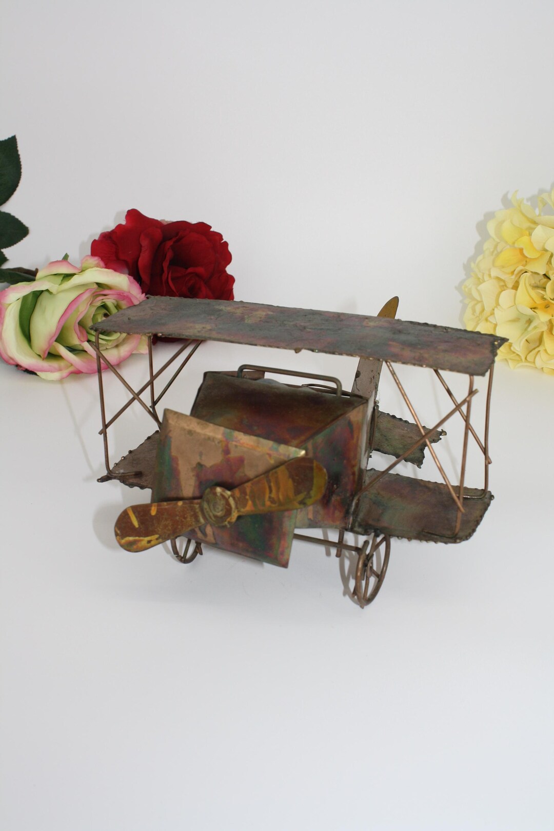 Vintage Copper Berkeley Biplane Airplane Music Box - Etsy