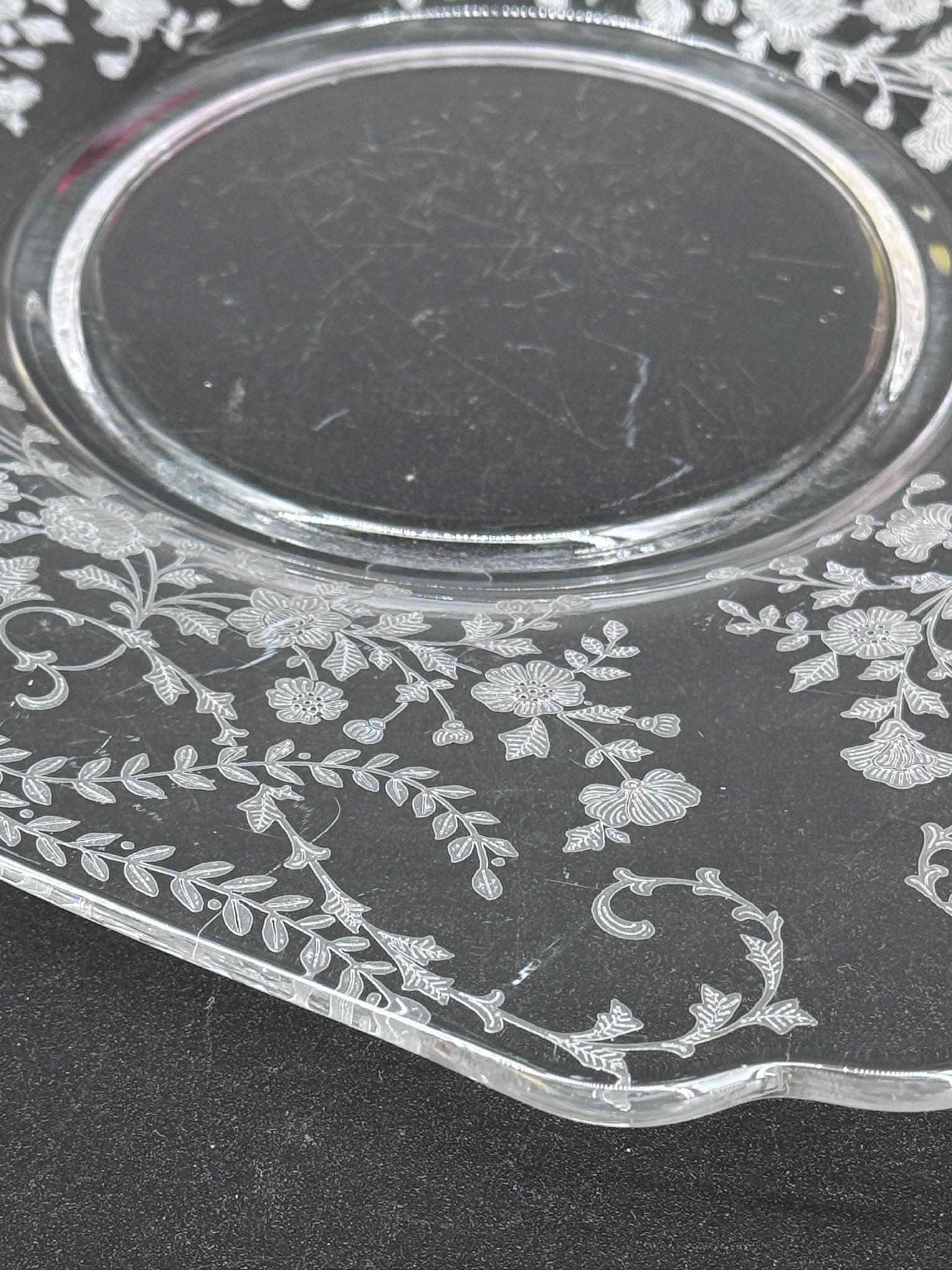 Vintage Cambridge Glass Rose Point Handled Tray – 15.5" X 11" - Etsy