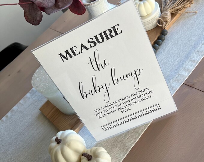 Measure the Bump | Baby Shower Game Sign | Measure the Bump Printable ...