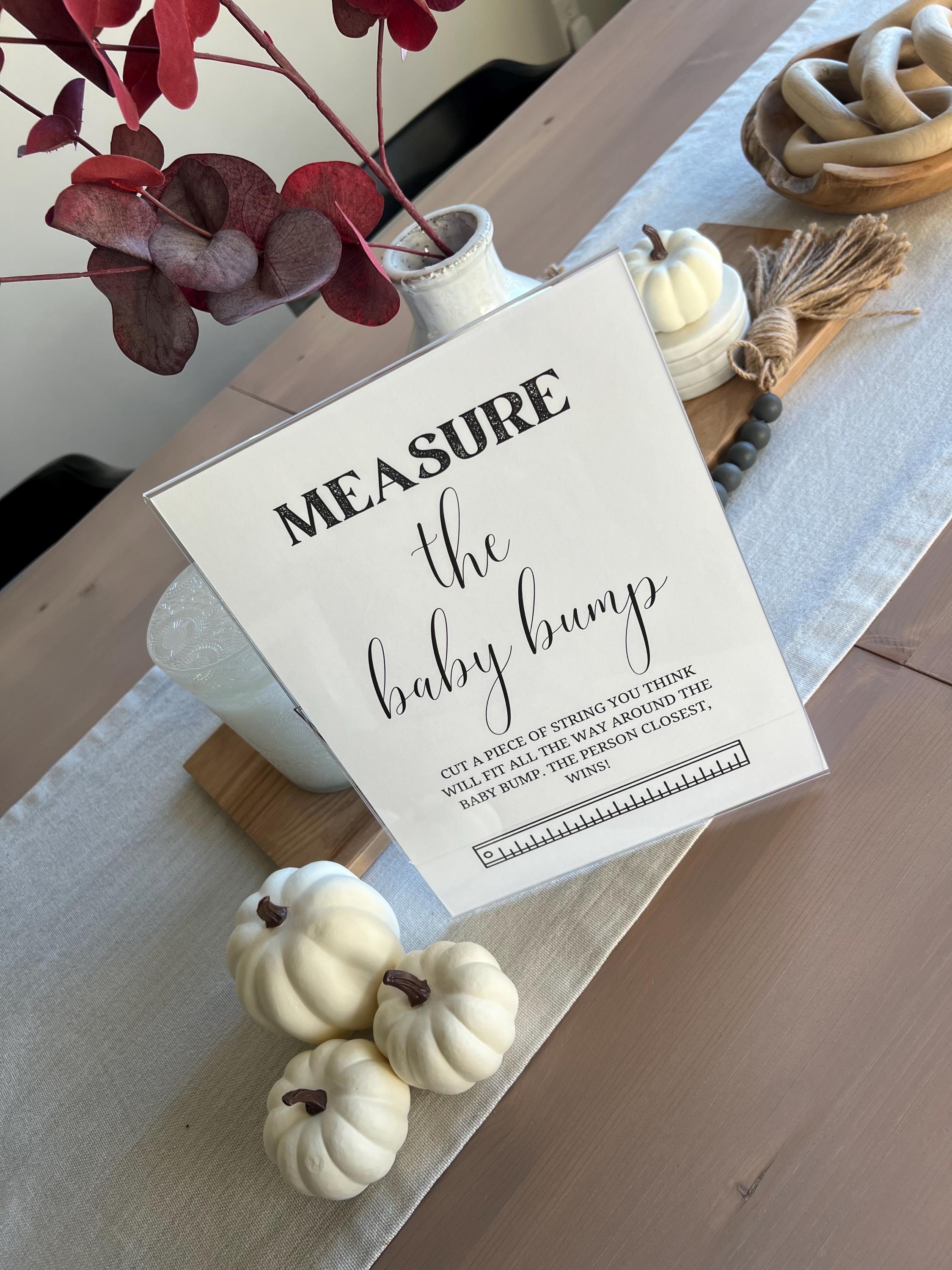 Measure the Bump | Baby Shower Game Sign | Measure the Bump Printable ...