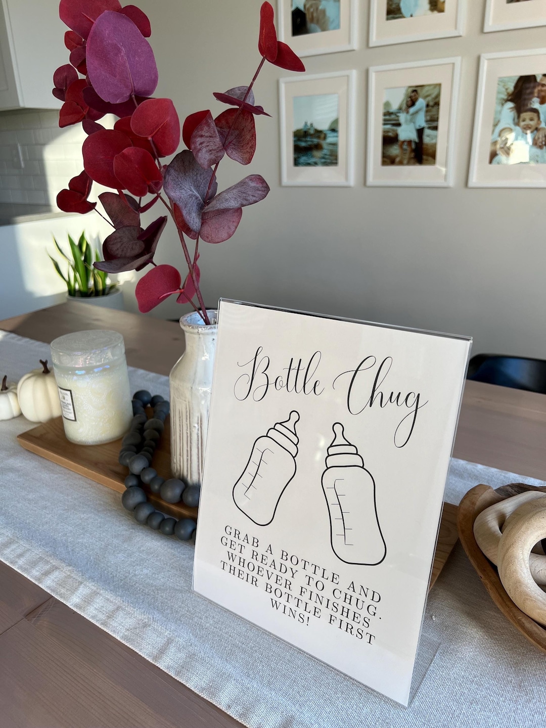 Bottle Chug Baby Shower Sign, Printable Baby Shower Game, Chug the ...