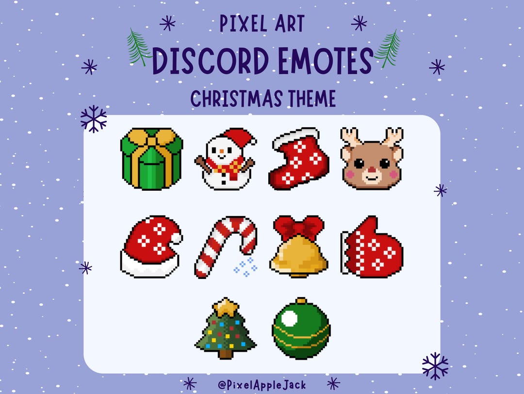 Christmas Discord Emotes Pixel Art Discord Emoji Cute Discord Festive ...