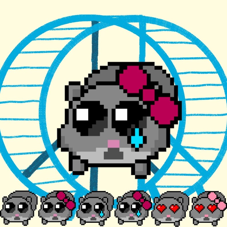 Sad Hamster Meme Pixel Art Emotes | Discord Emotes (digital Download ...