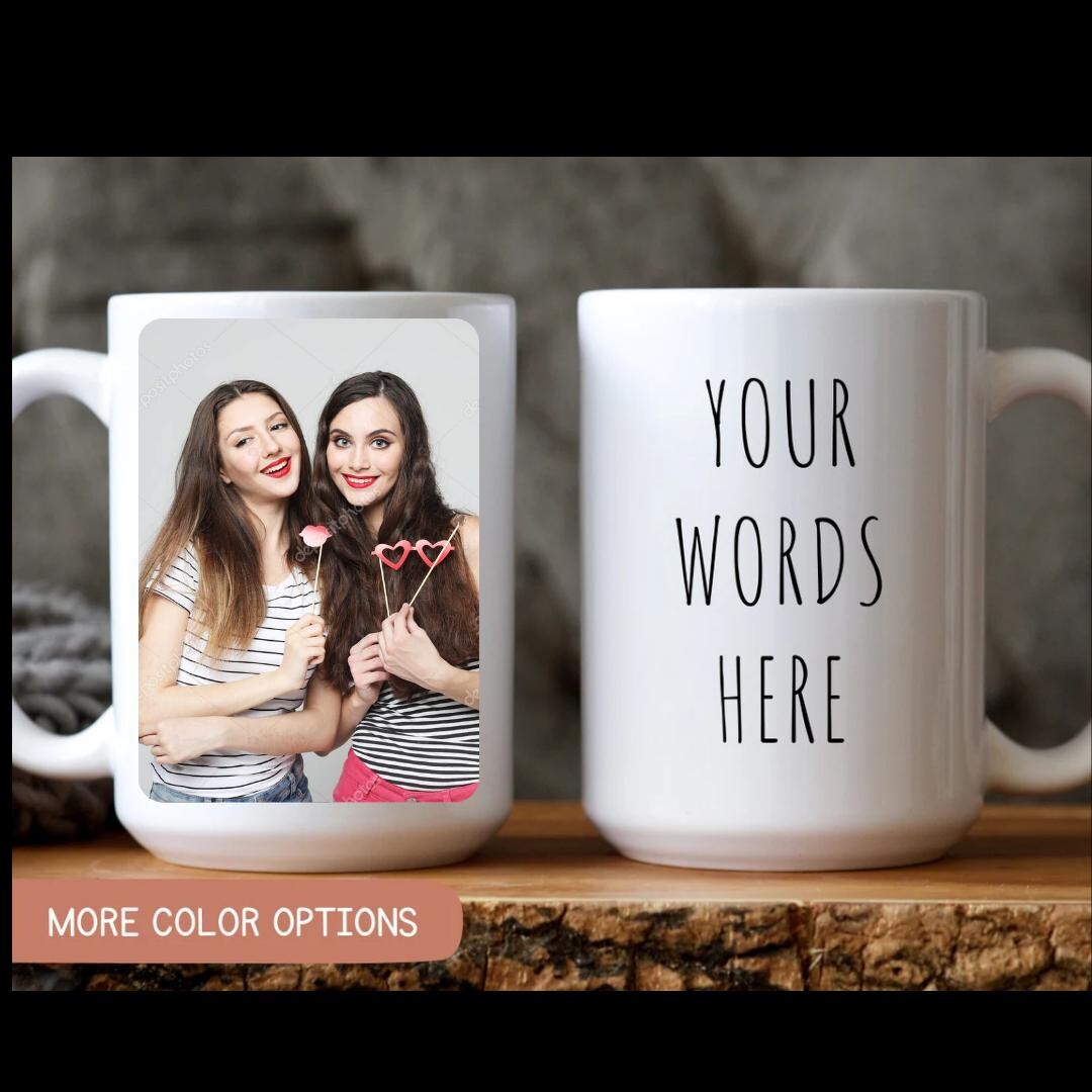 Personalized Photo Coffee Mug, Custom Text Mug Gift - Etsy