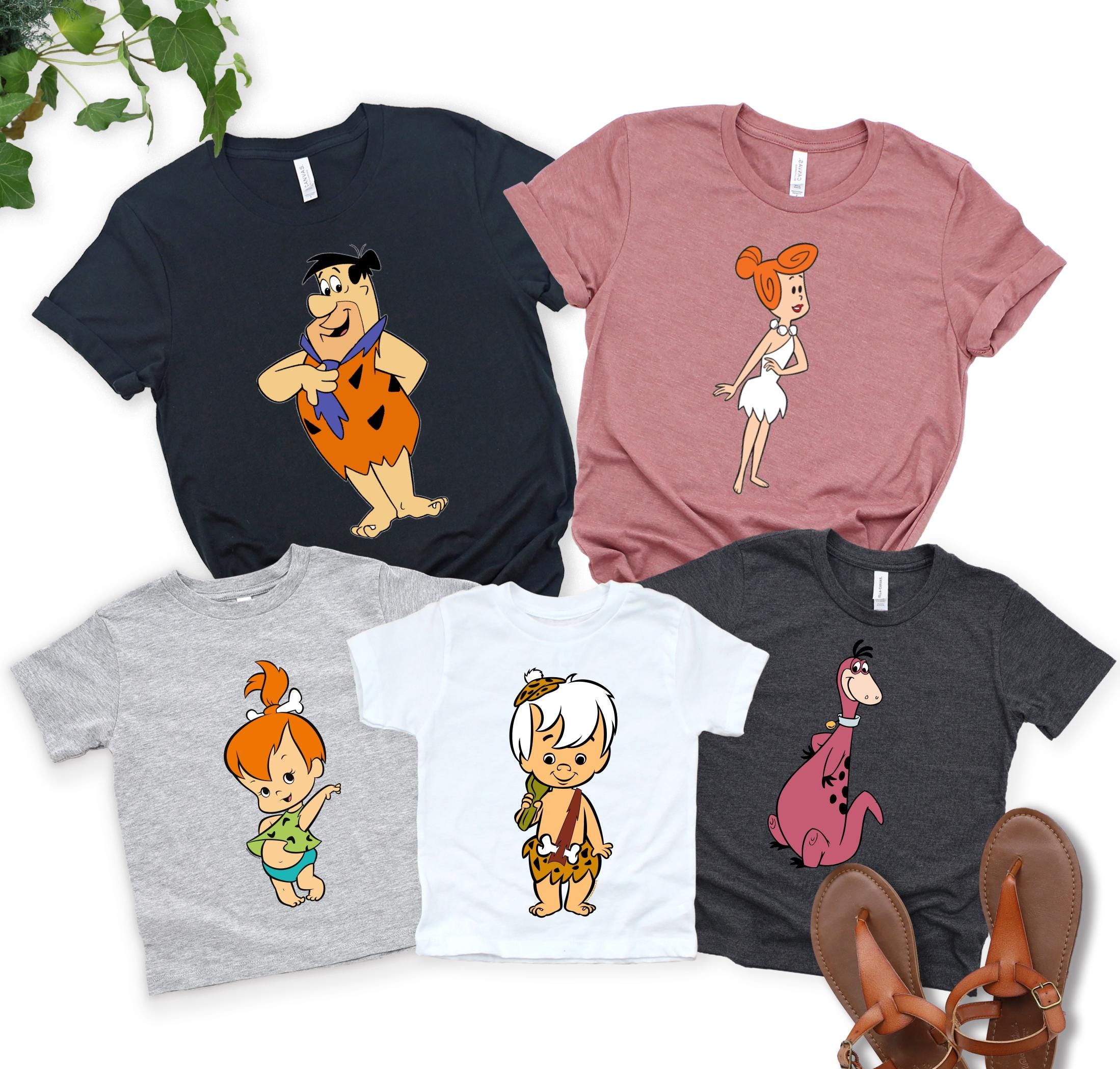 Flintstones Family T-shirt: Fred, Wilma, Pebbles, Dino - Etsy