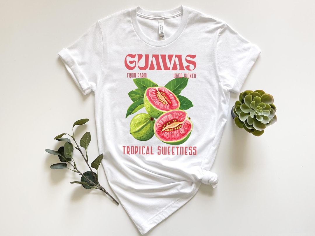 Retro Guavas Graphic T-shirt: Vintage Fruit Label Tee - Etsy