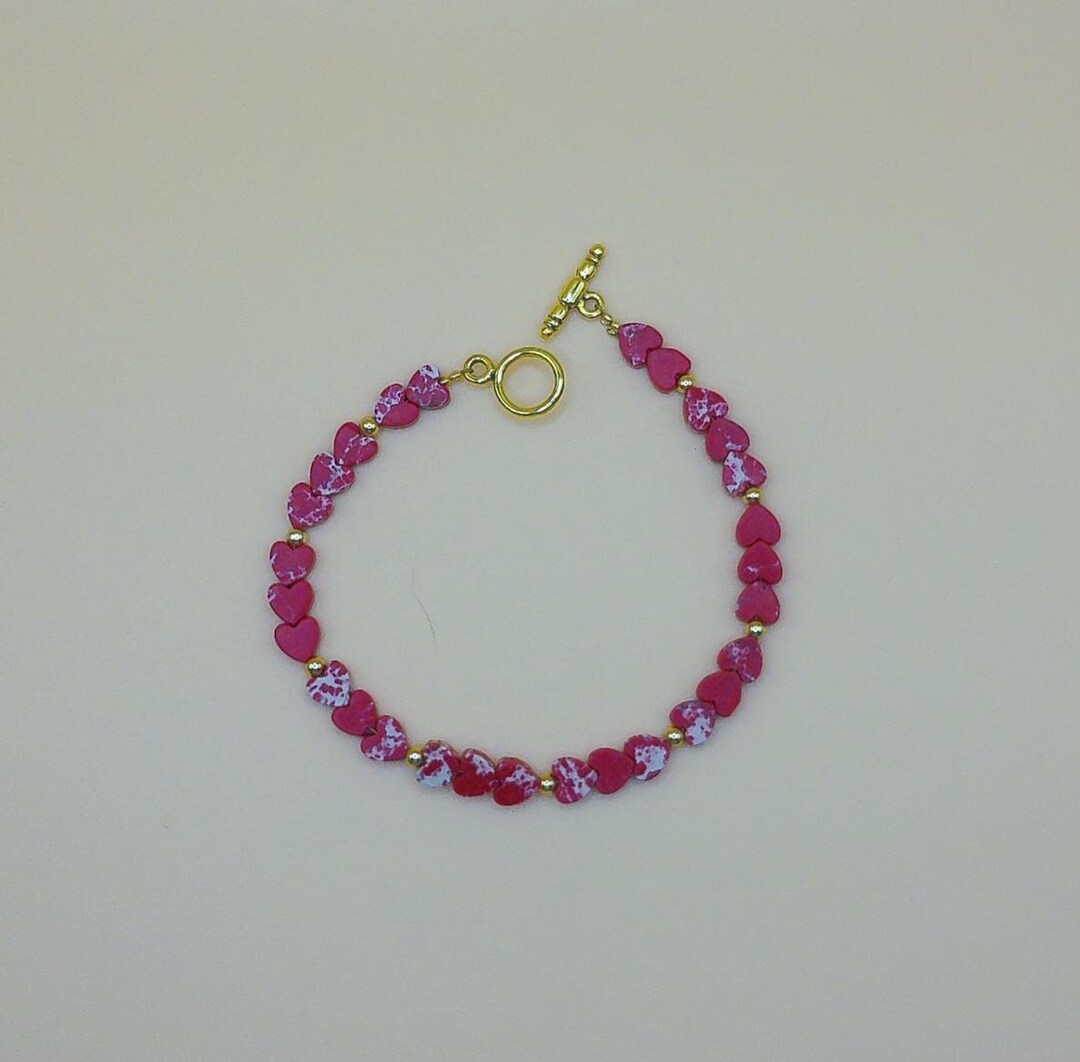 Delicate Red Heart Braclet - Etsy