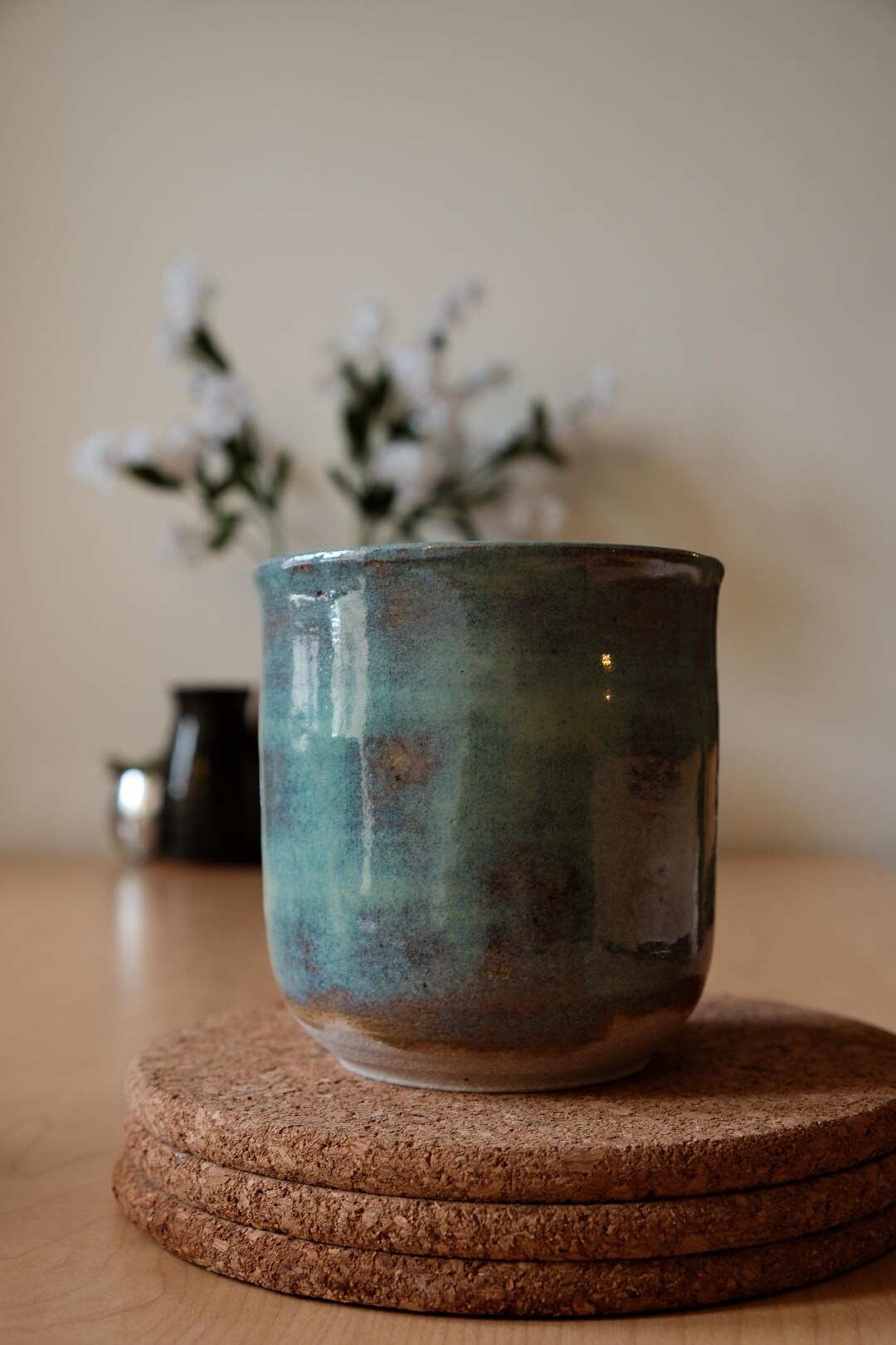 Sea Blue Ceramic Pot - Etsy
