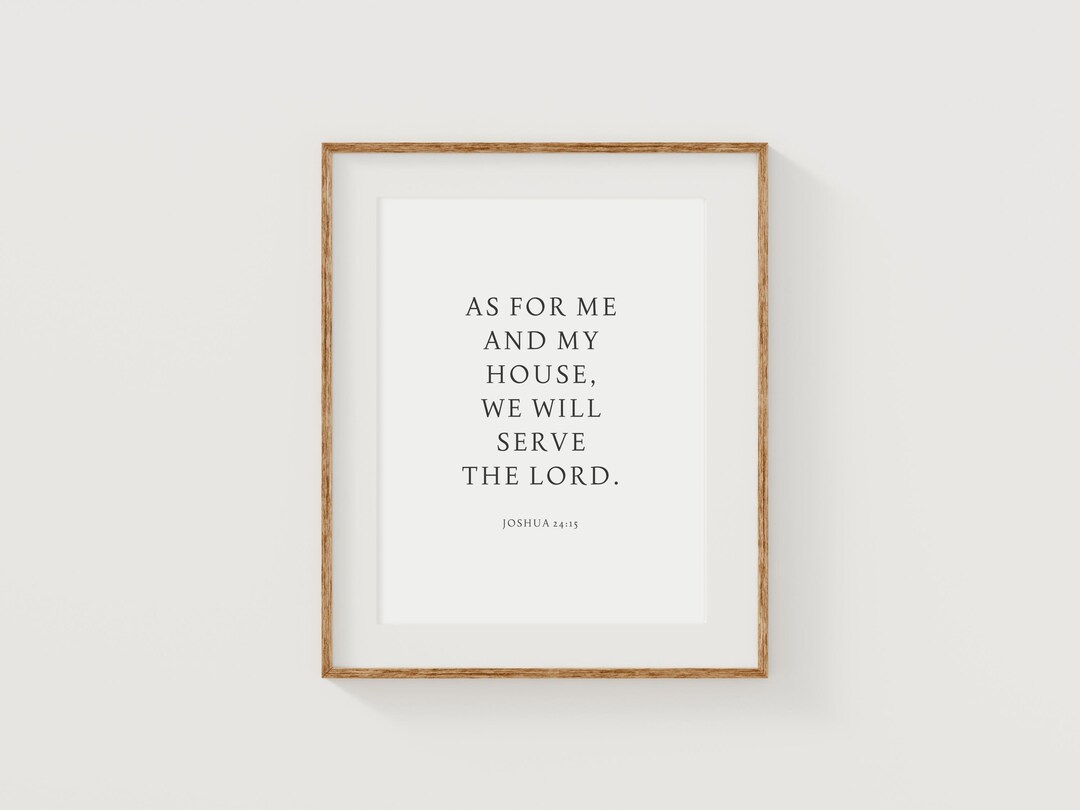 As for Me and My House, Bible Verse Wall Art, Minimalist Wall Decor ...
