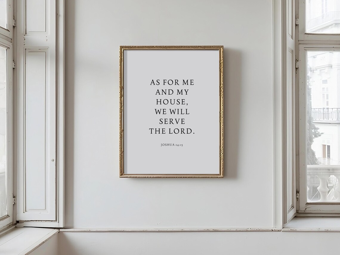 As for Me and My House, Bible Verse Wall Art, Minimalist Wall Decor ...