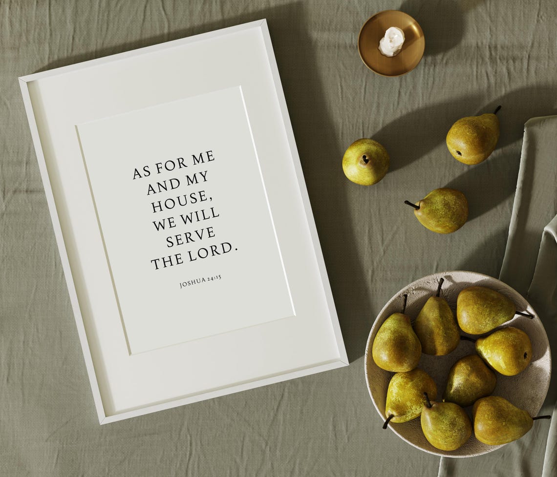 As for Me and My House, Bible Verse Wall Art, Minimalist Wall Decor ...