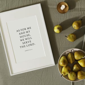 As for Me and My House, Bible Verse Wall Art, Minimalist Wall Decor ...
